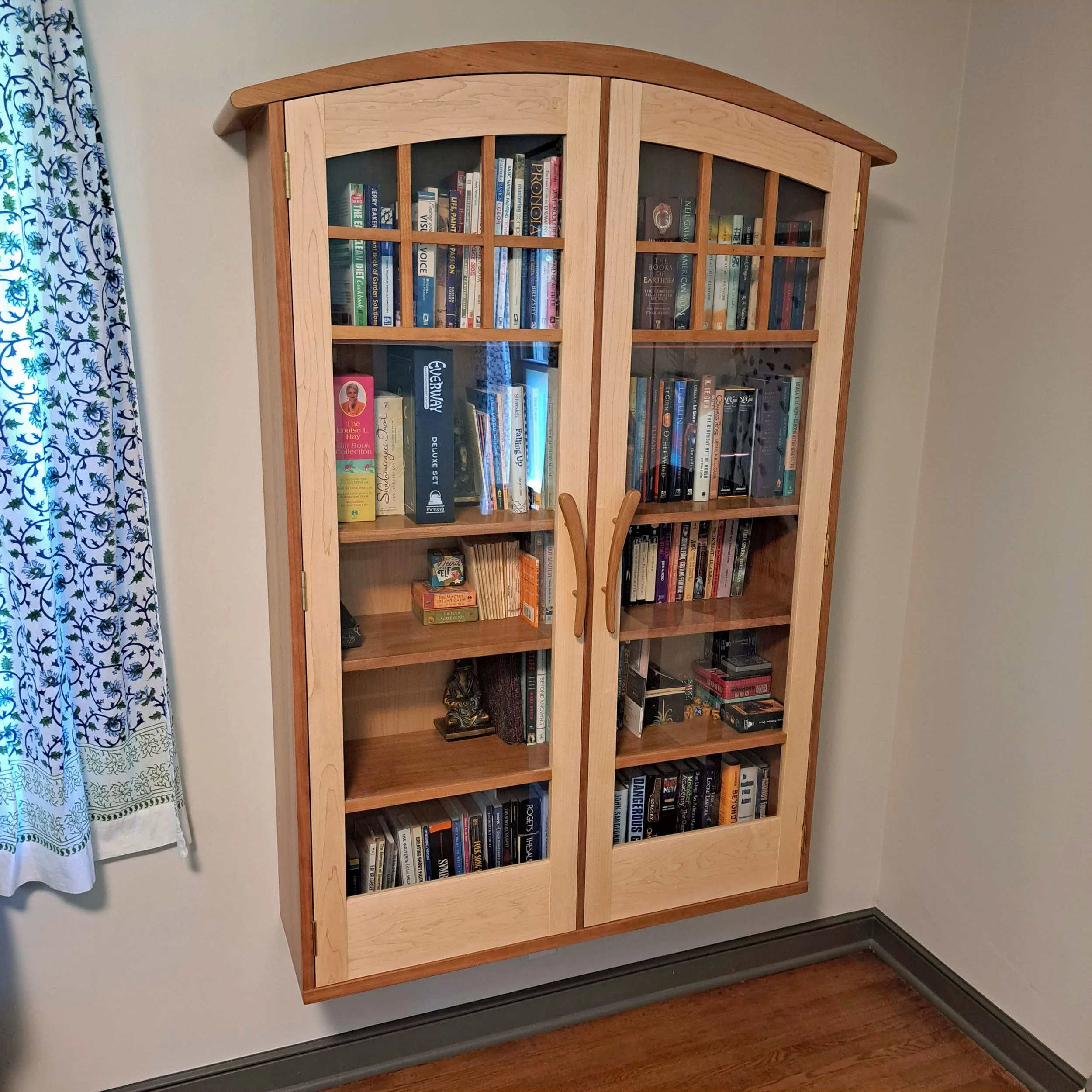 Glass front wall mounted bookcase — WoodZest