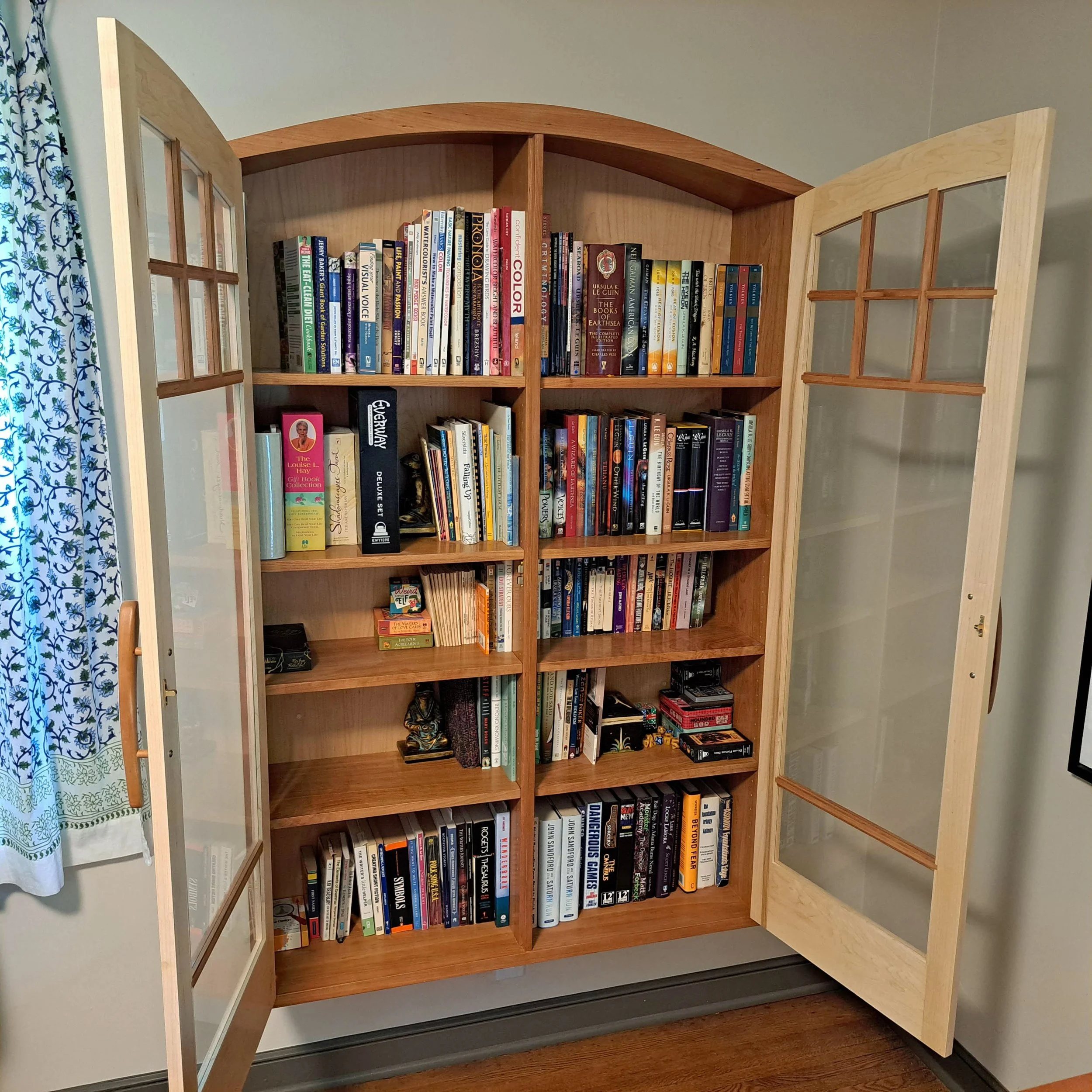 Glass front wall mounted bookcase — WoodZest