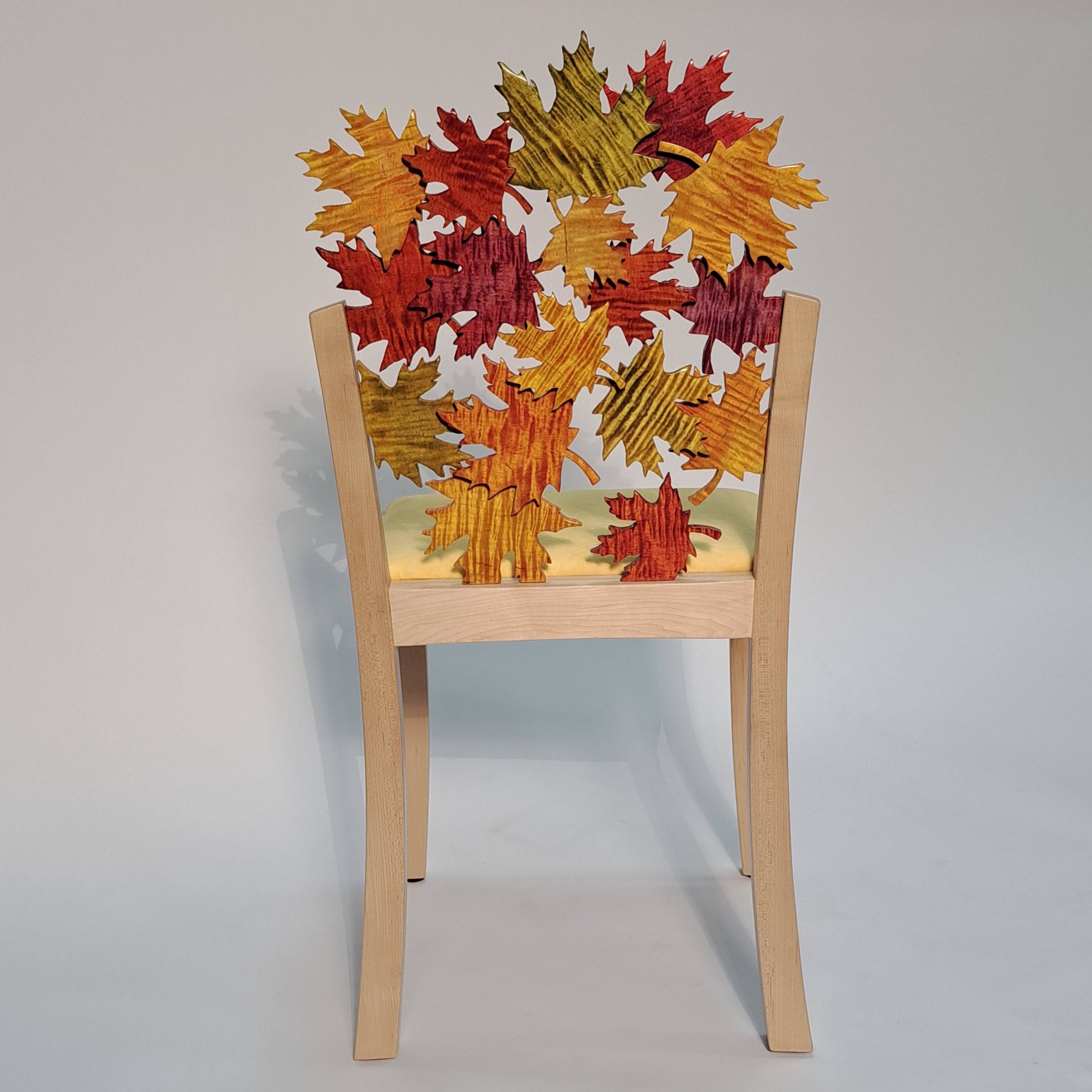 Chair with colored leaves — WoodZest