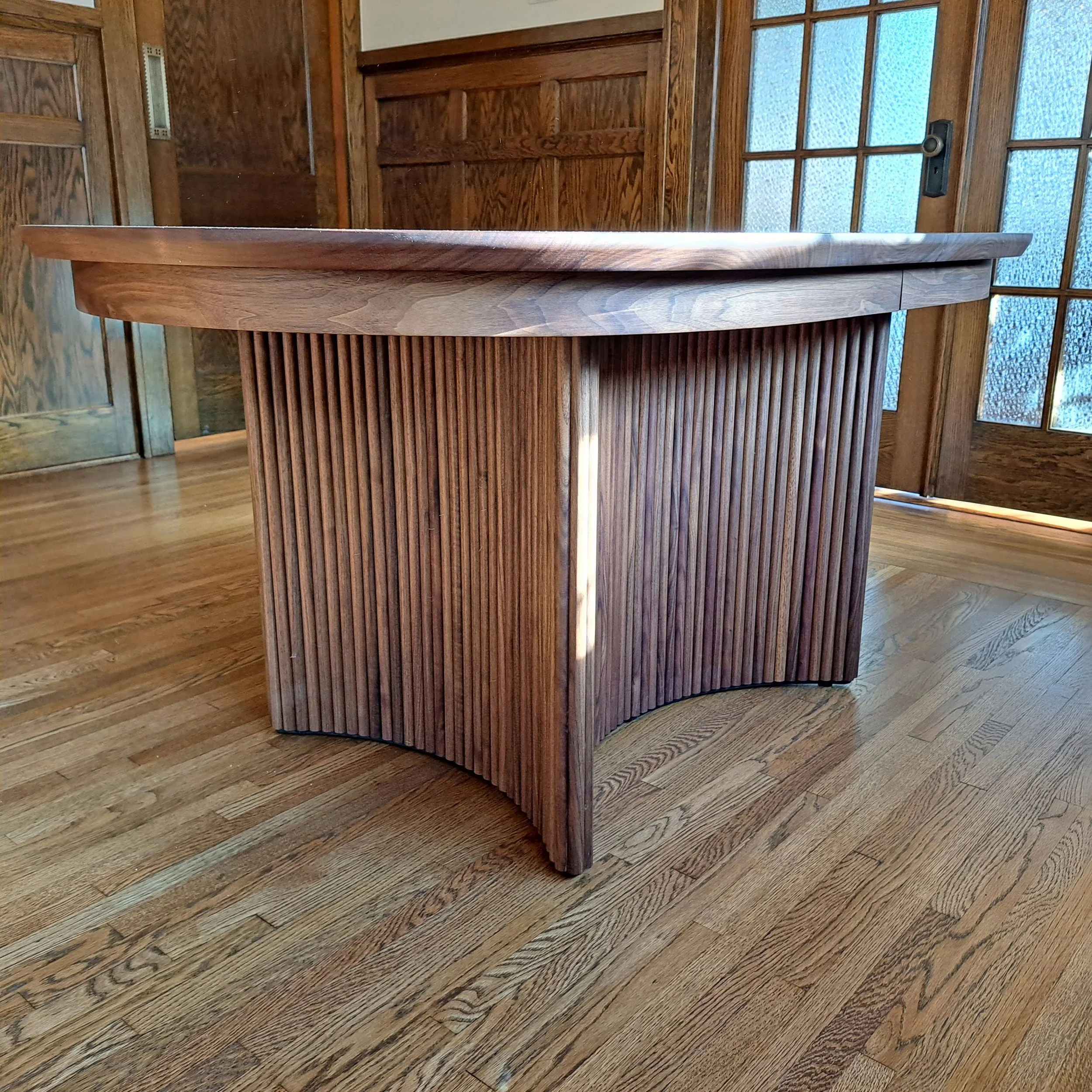 Walnut Oval Dining Table With Leaves — WoodZest
