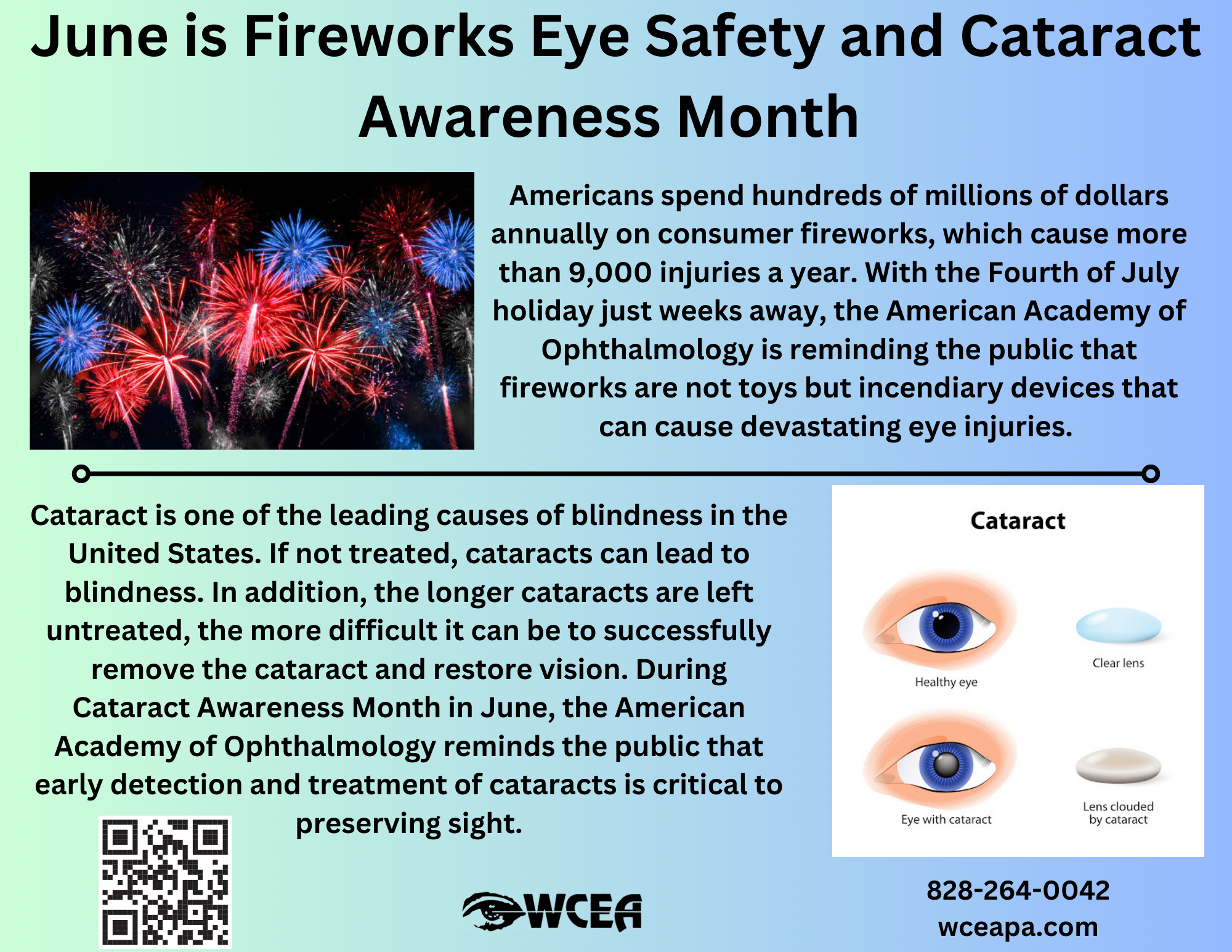 June is Fireworks Eye Safety and Cataract Awareness Month — WCEA