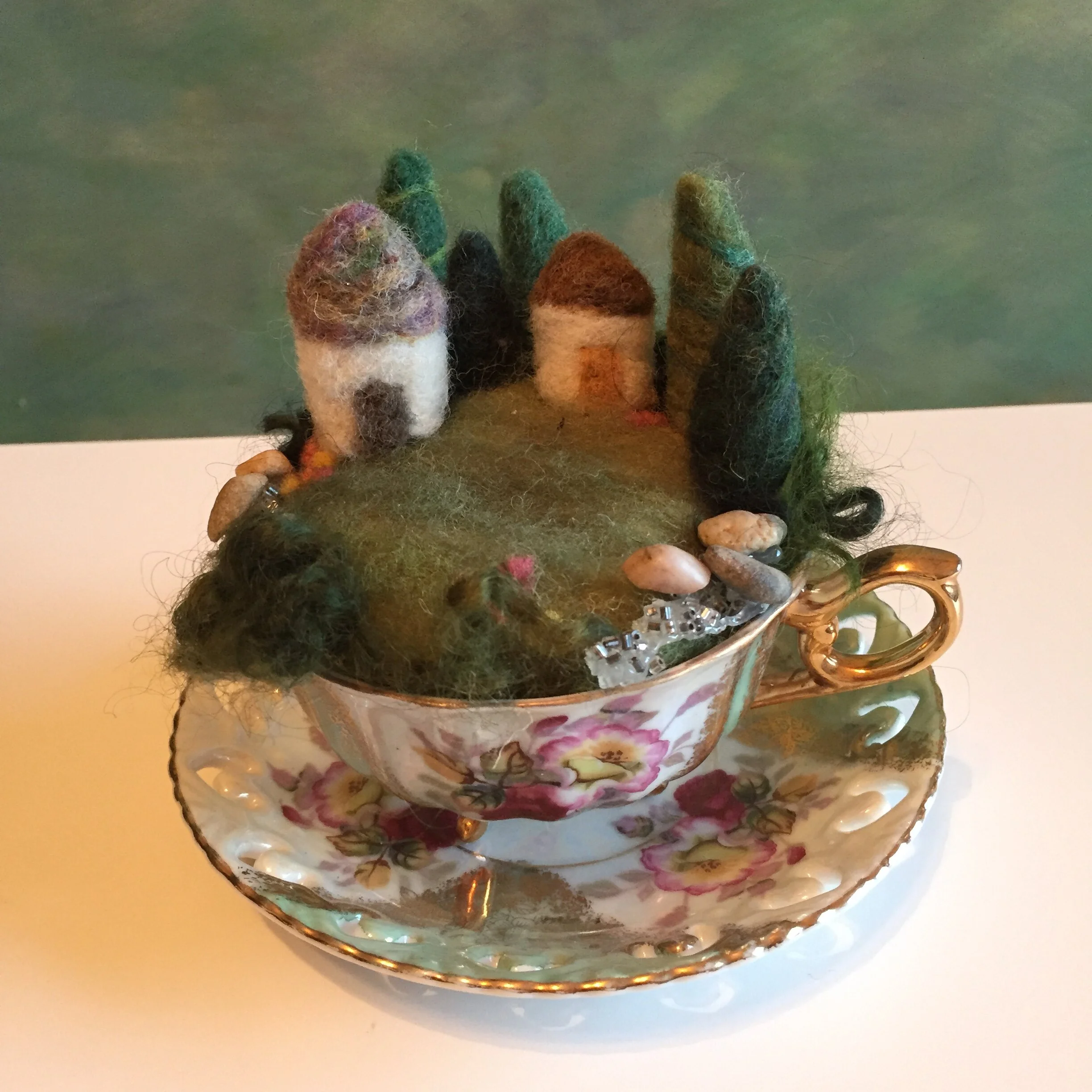 Kit: Needle Felted Fairy Garden Tea Cup — Welcome to Esther's Place