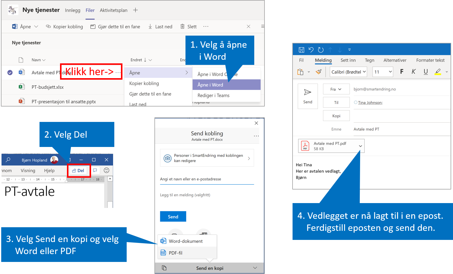 Jeg sender daglig vedlegg i Outlook - men hvordan sender jeg et ...