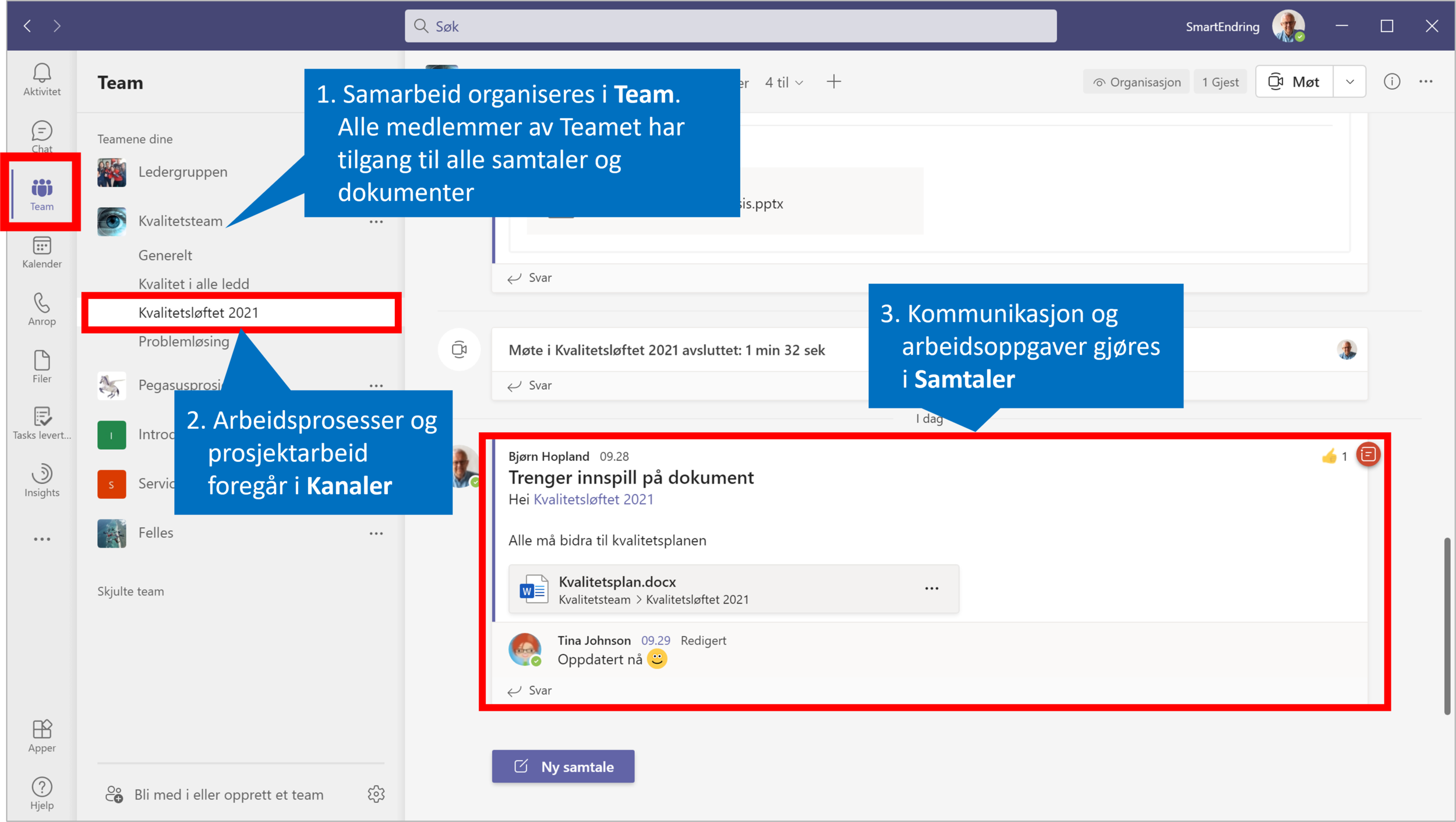 Smart samarbeid med Teams — Smart endring AS