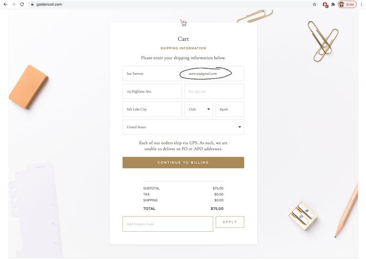 How to Order a Gift Card — Golden Coil