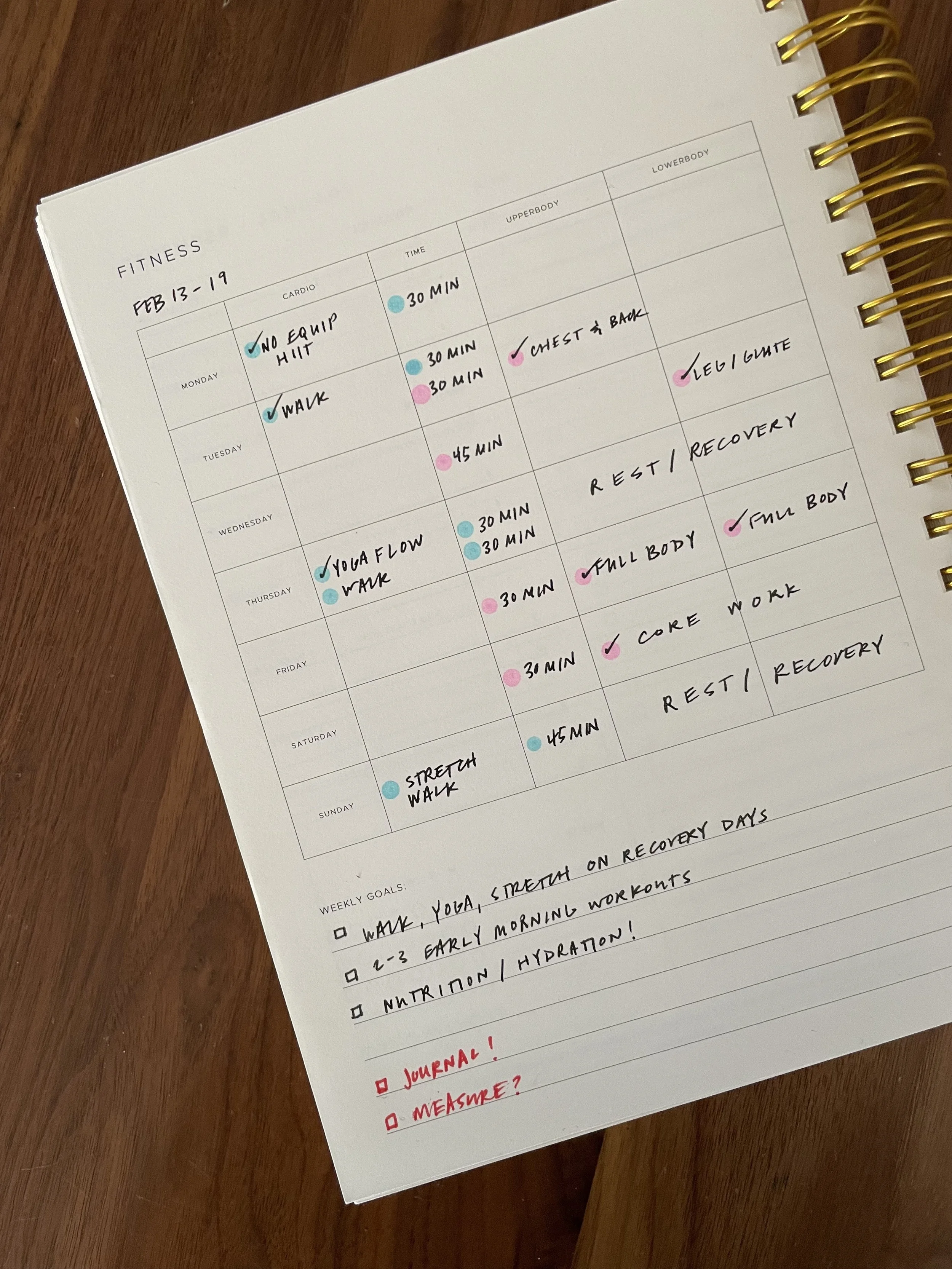 Creating a Fitness Notebook — Golden Coil