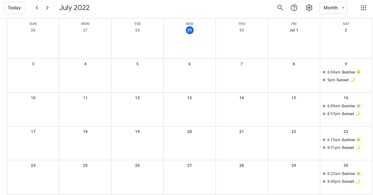 Sunrise and Sunset Times in Your Planner — Golden Coil