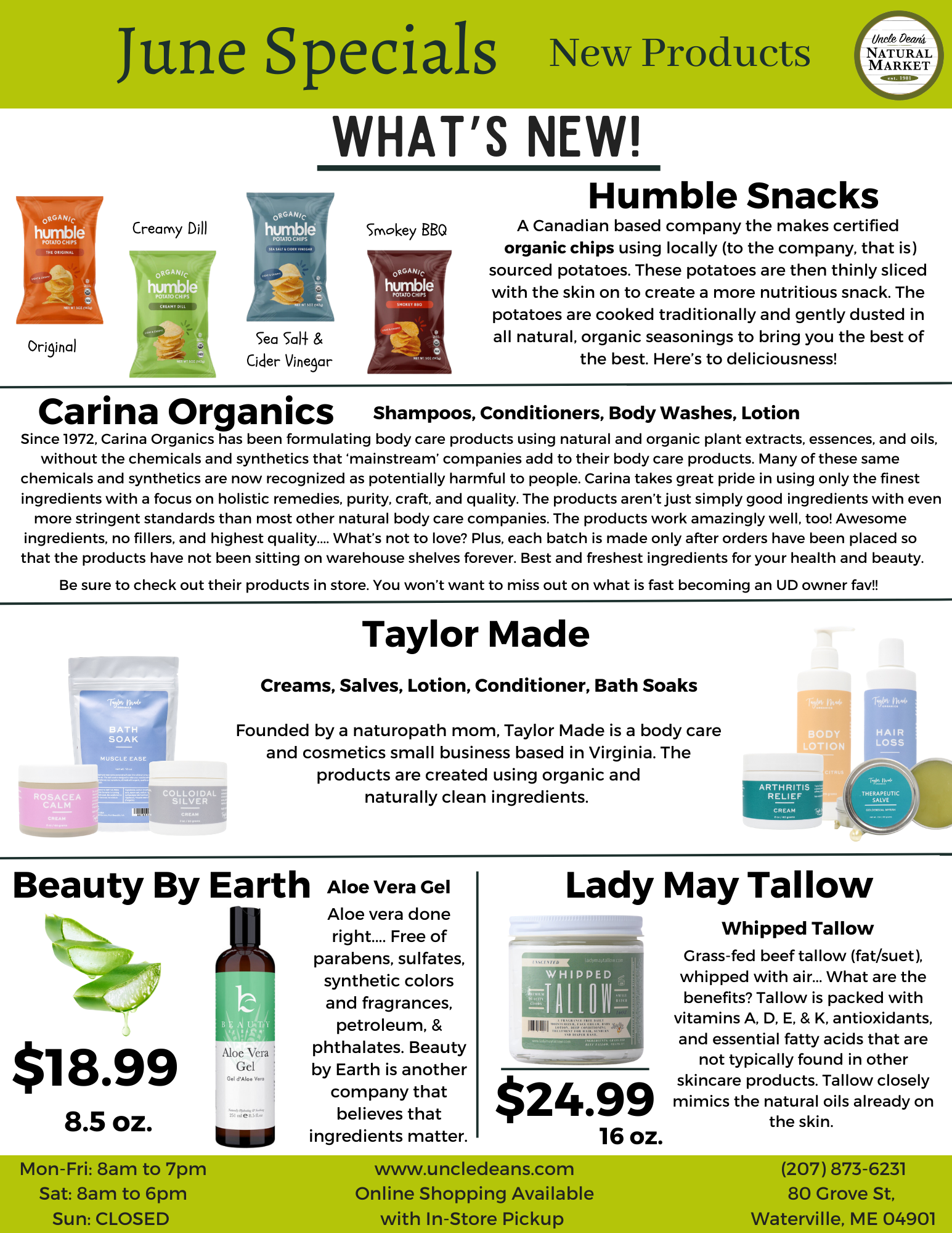 Sales Flyer — Uncle Dean's Natural Market