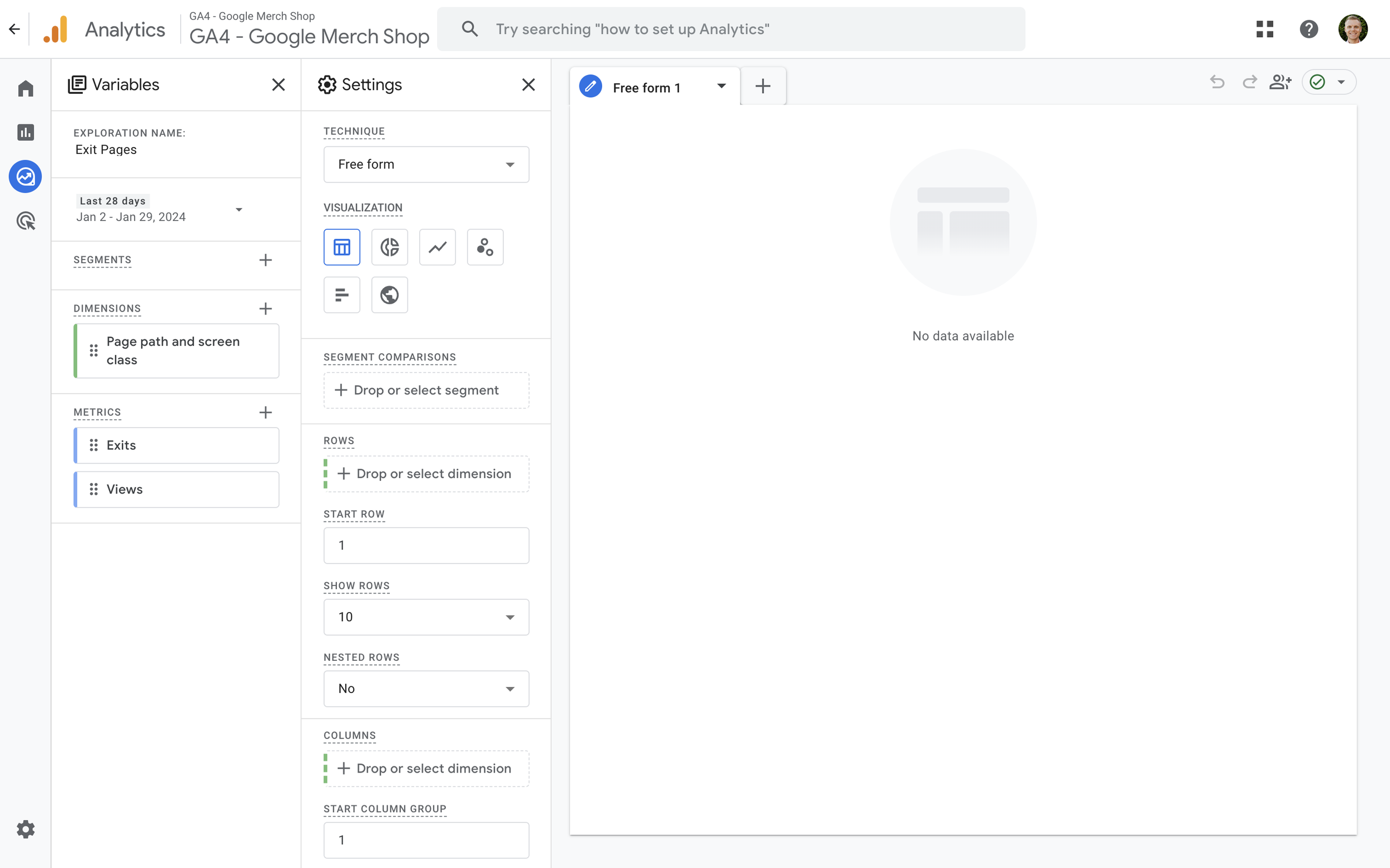 Exit Pages in Google Analytics 4