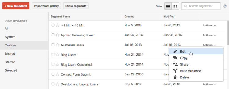 New Segment Sharing Options in Google Analytics
