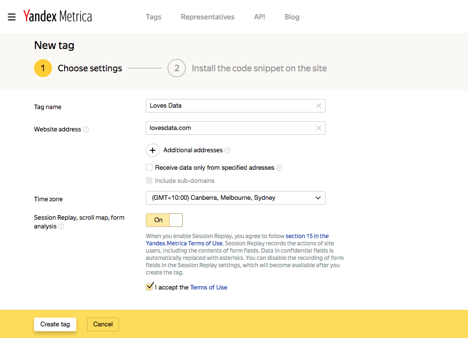 Getting started with Yandex.Metrica
