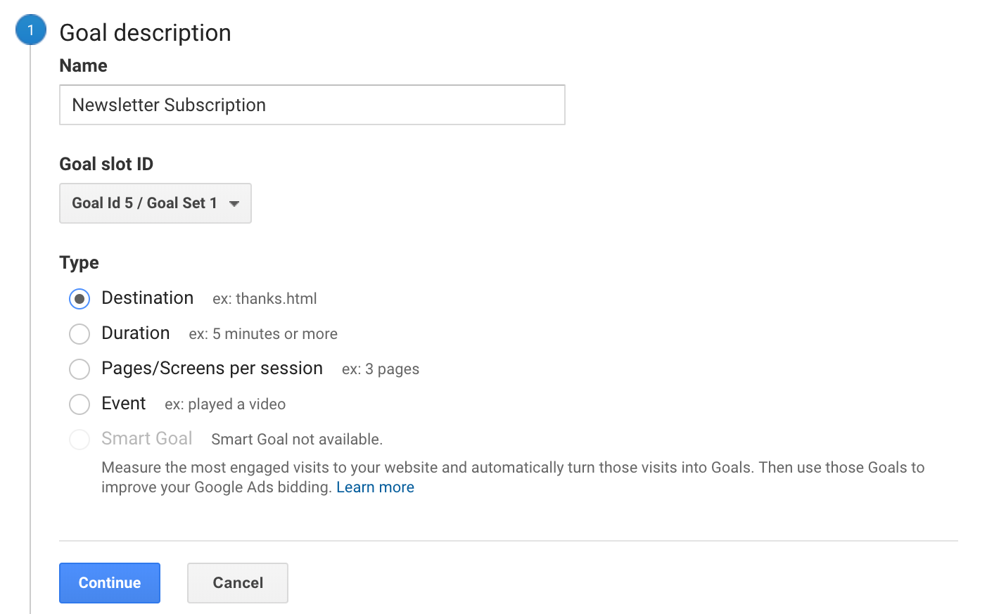 How to correctly configure goals and funnels in Google Analytics
