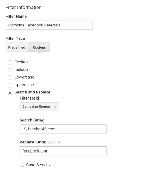 Facebook Referrals in Google Analytics