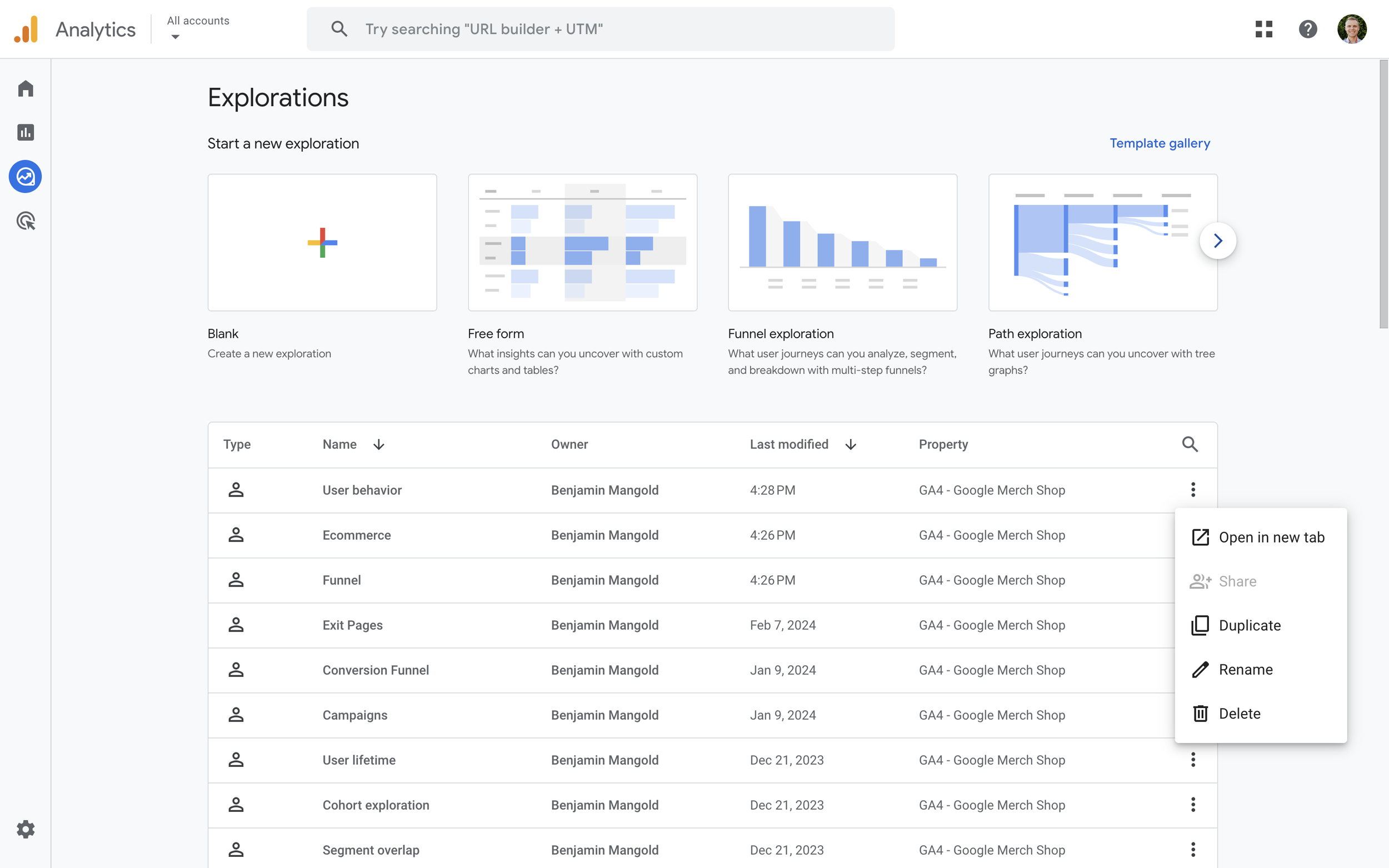 Google Analytics Dashboards