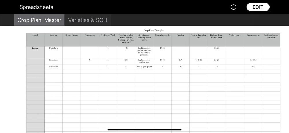 Crop planning for the flower farmer — Sierra Flower Farm