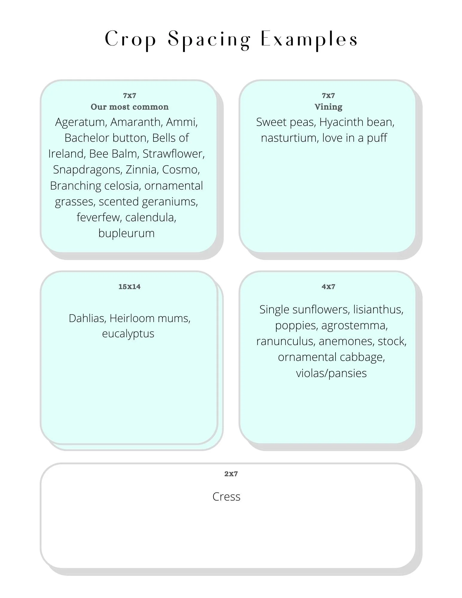 Crop planning for the flower farmer — Sierra Flower Farm