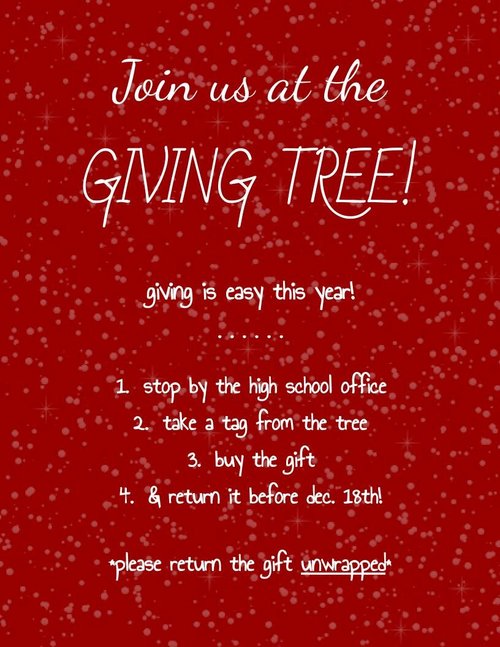 NHS Giving Tree — Windsor Charter Academy