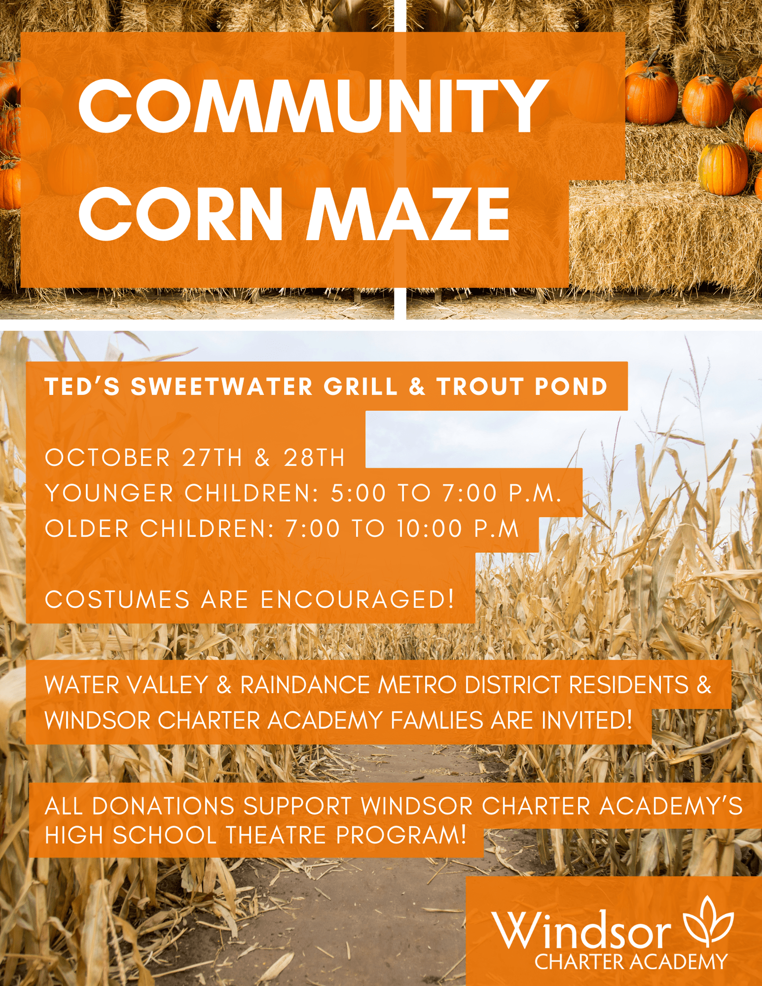 Community Corn Maze and Windsor Charter Academy — Windsor Charter Academy