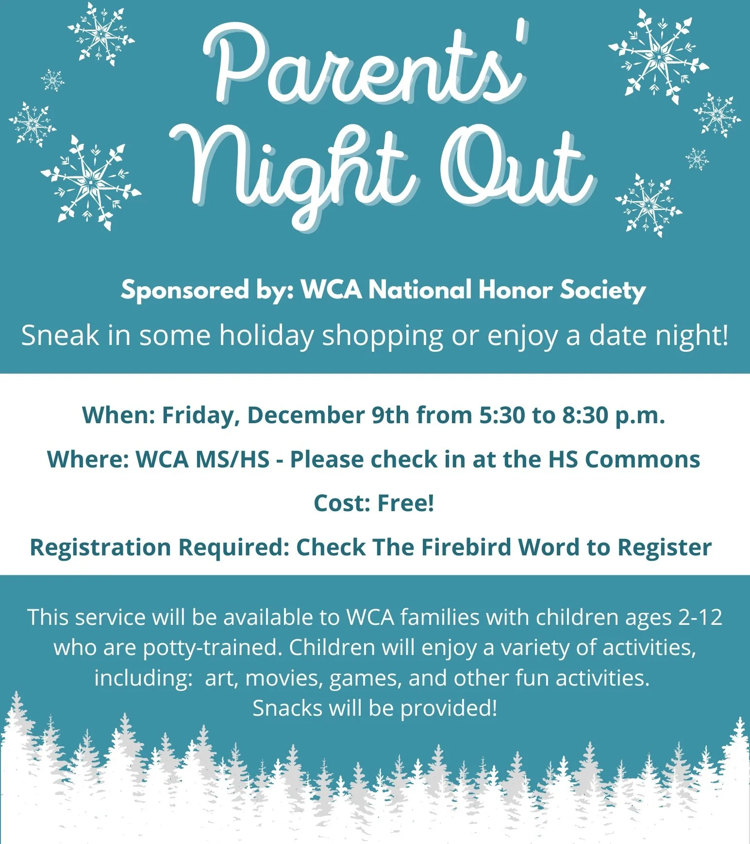 Parents' Night Out — Windsor Charter Academy