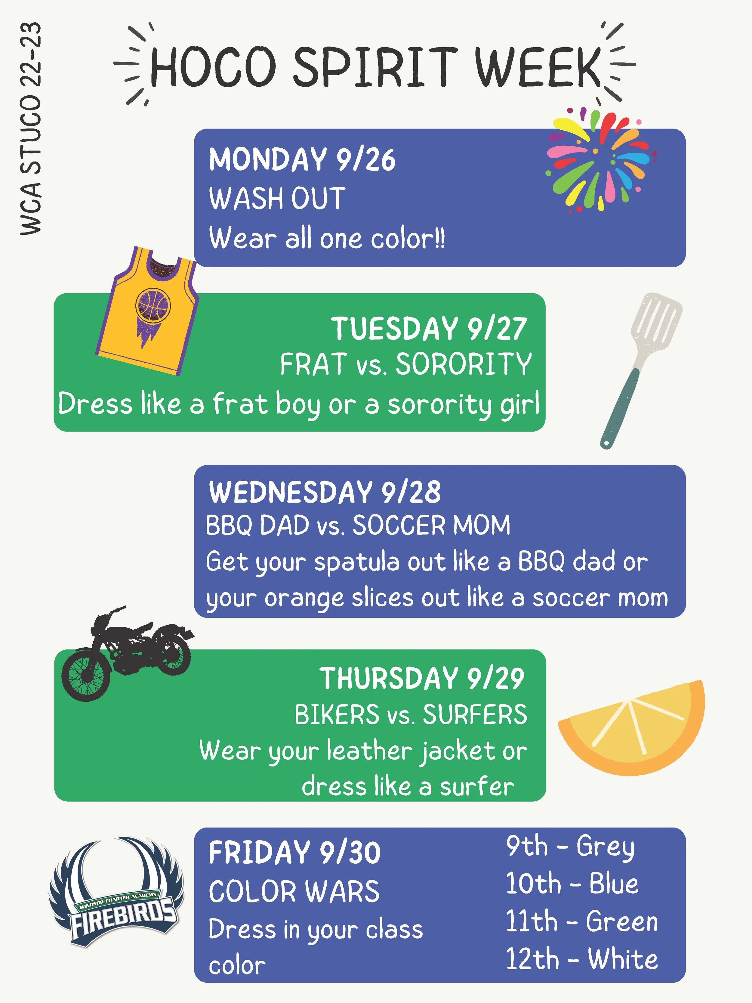 Homecoming Week & Spirit Week — Windsor Charter Academy