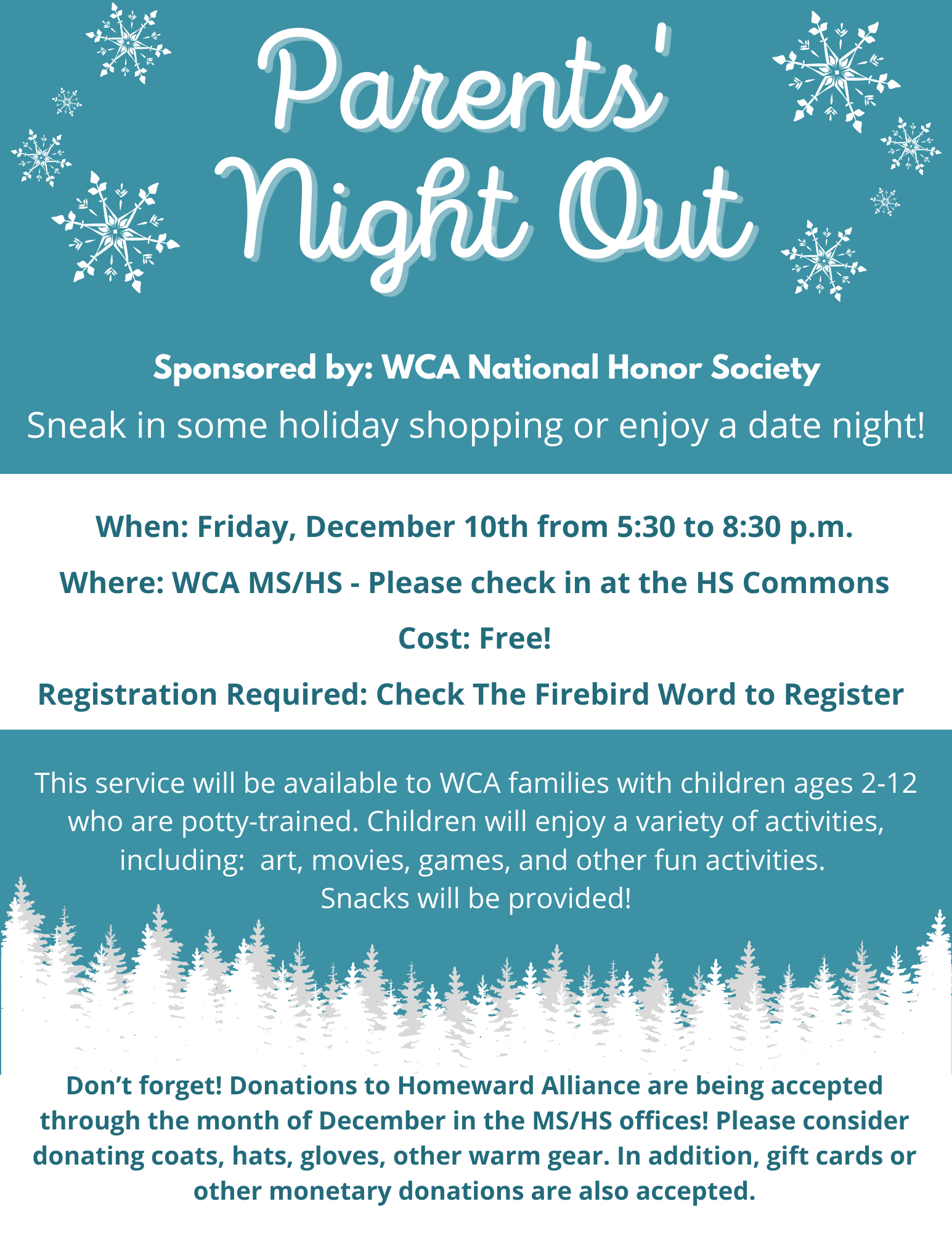 Parents' Night Out — Windsor Charter Academy