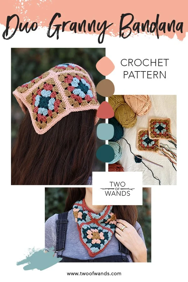 Duo Granny Bandana FREE Crochet Pattern — Two of Wands