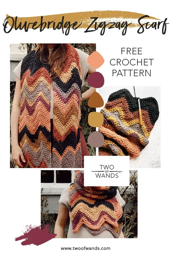Olivebridge Zigzag Scarf FREE Crochet Pattern — Two of Wands