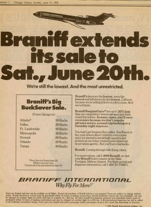 Braniff International Airlines Timeline | History