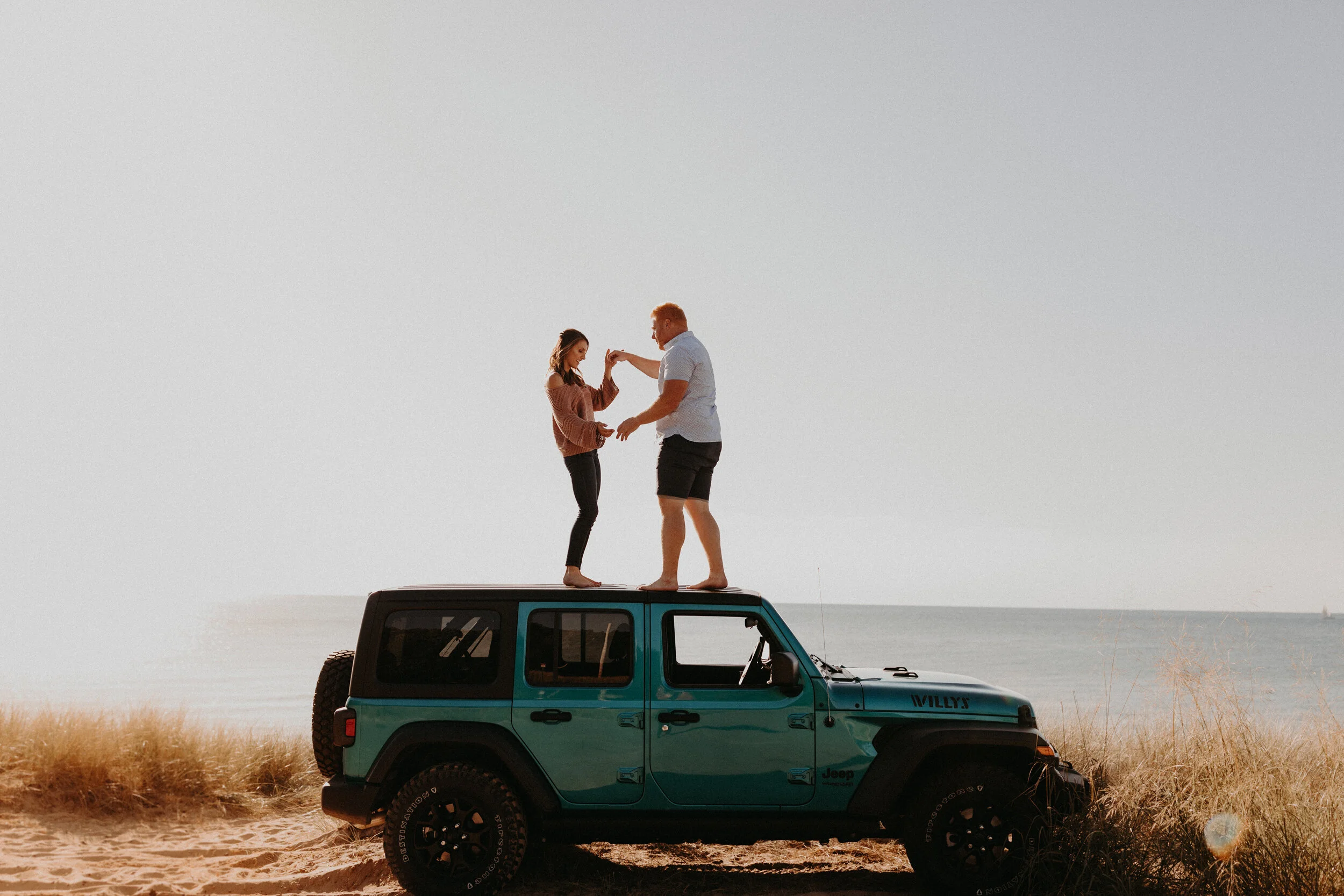 Western Michigan Golden Hour Dunes Engagement — Dan Cox Photography