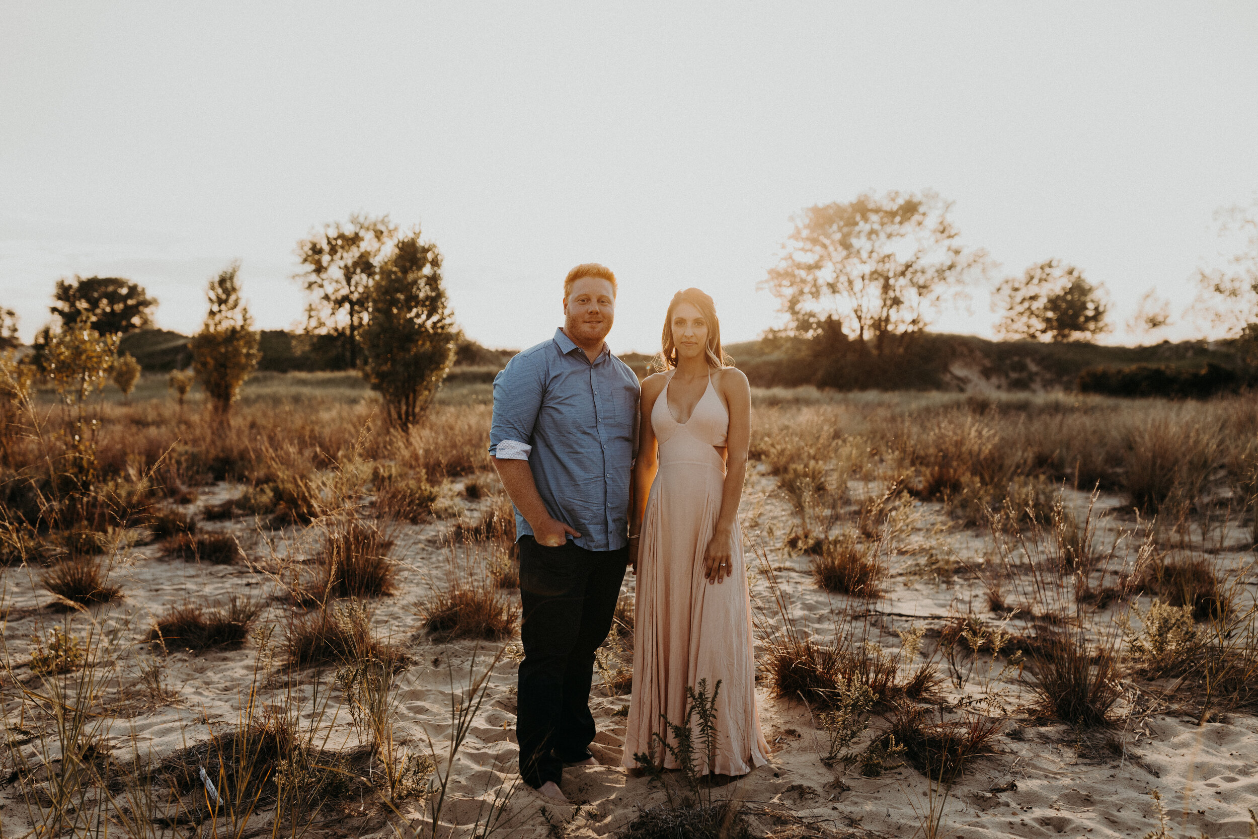 Western Michigan Golden Hour Dunes Engagement — Dan Cox Photography
