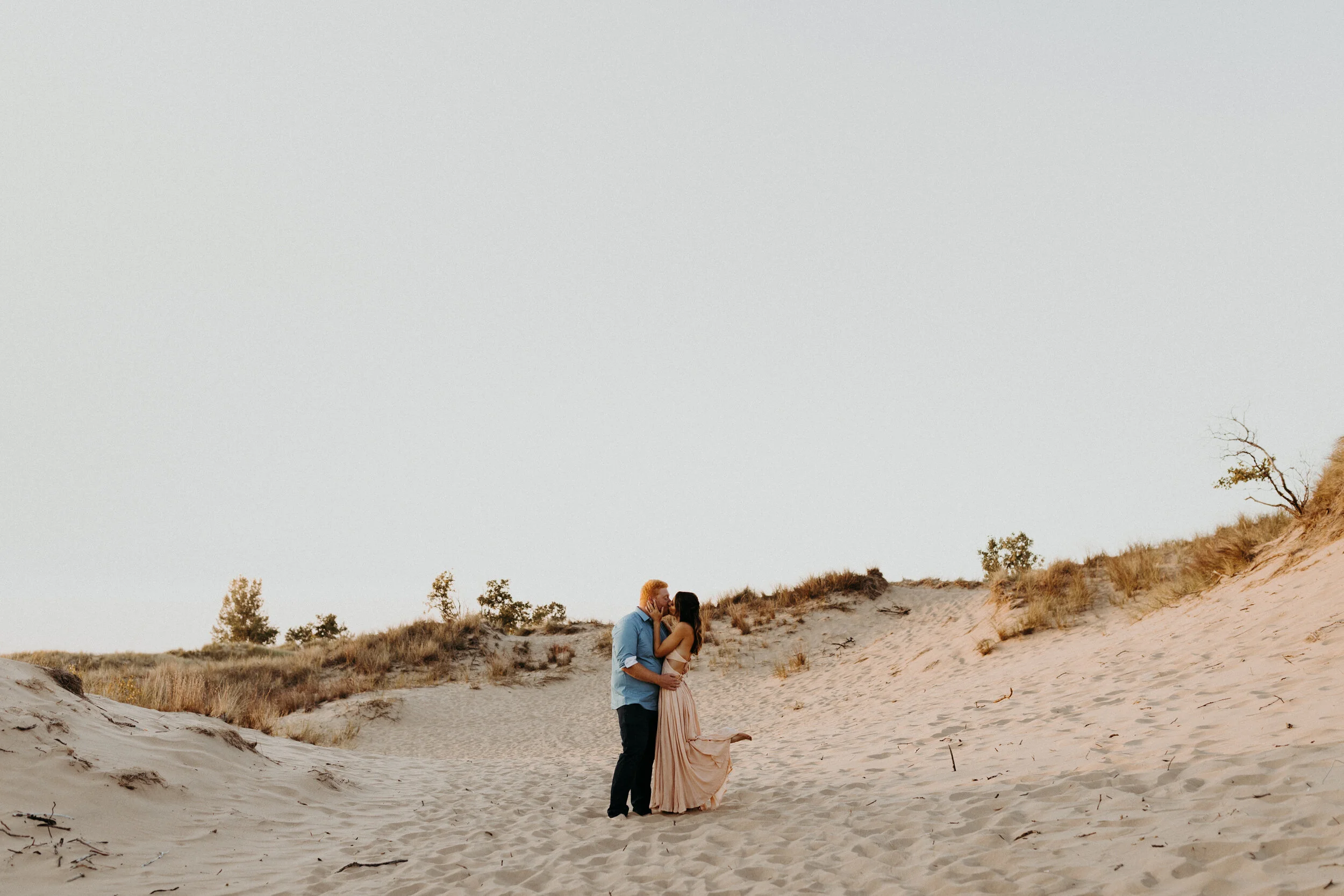 Western Michigan Golden Hour Dunes Engagement — Dan Cox Photography