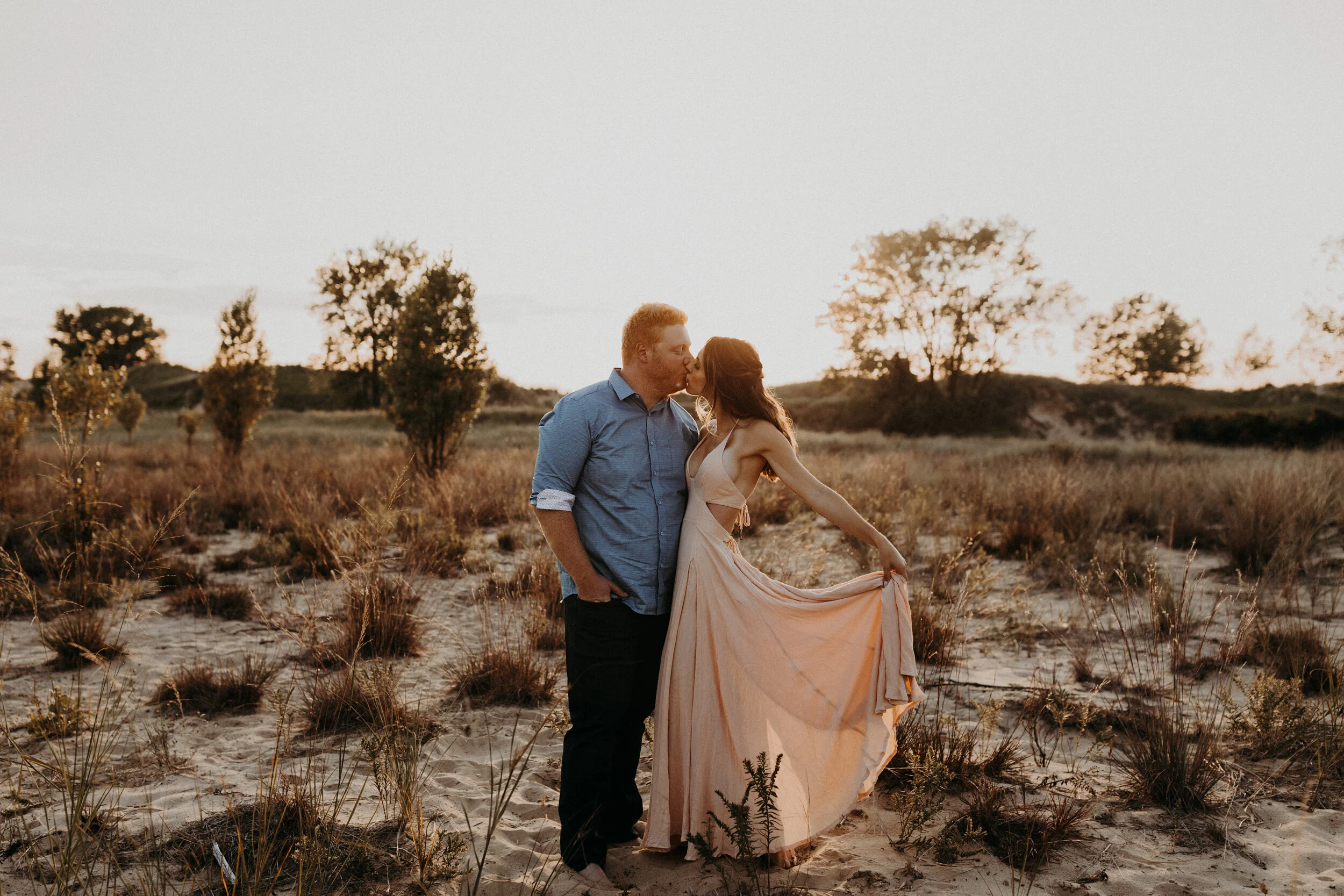 Western Michigan Golden Hour Dunes Engagement — Dan Cox Photography