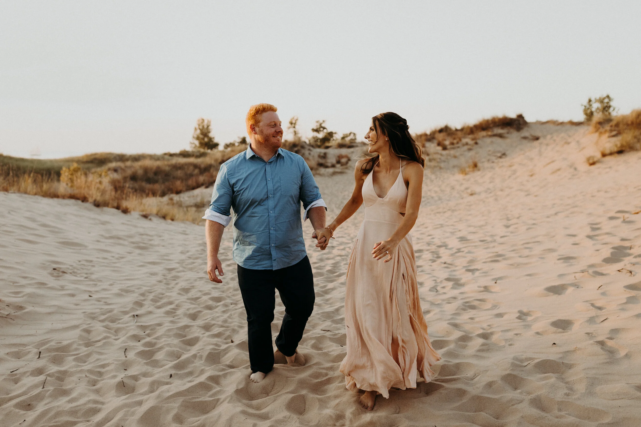 Western Michigan Golden Hour Dunes Engagement — Dan Cox Photography