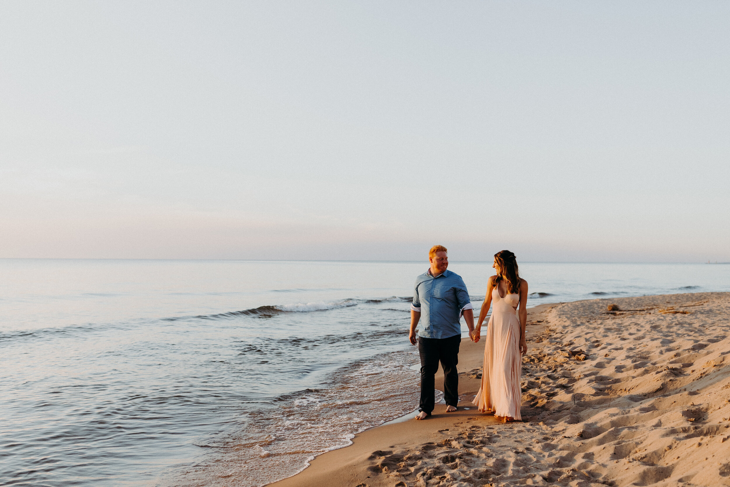 Western Michigan Golden Hour Dunes Engagement — Dan Cox Photography