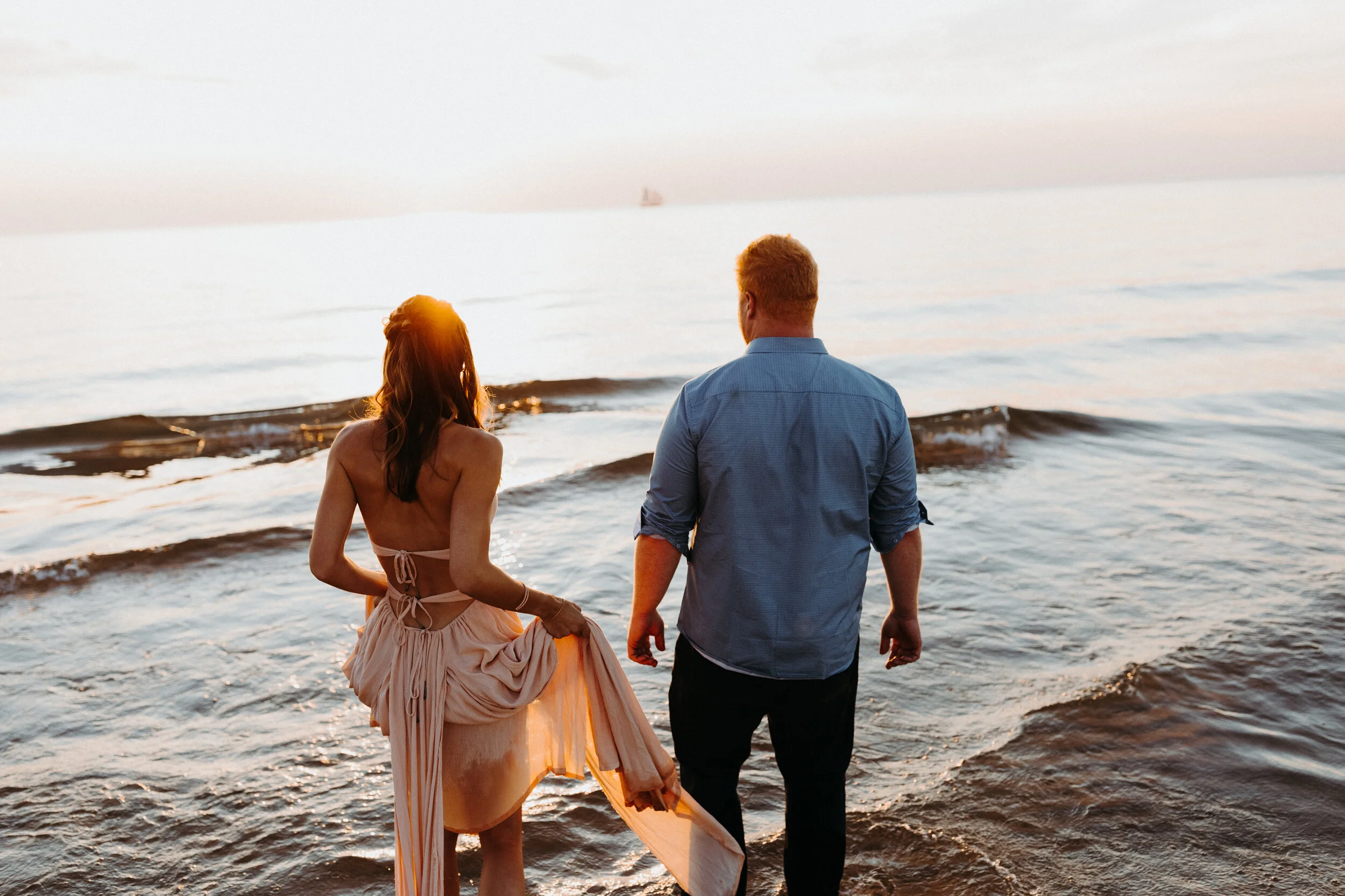 Western Michigan Golden Hour Dunes Engagement — Dan Cox Photography