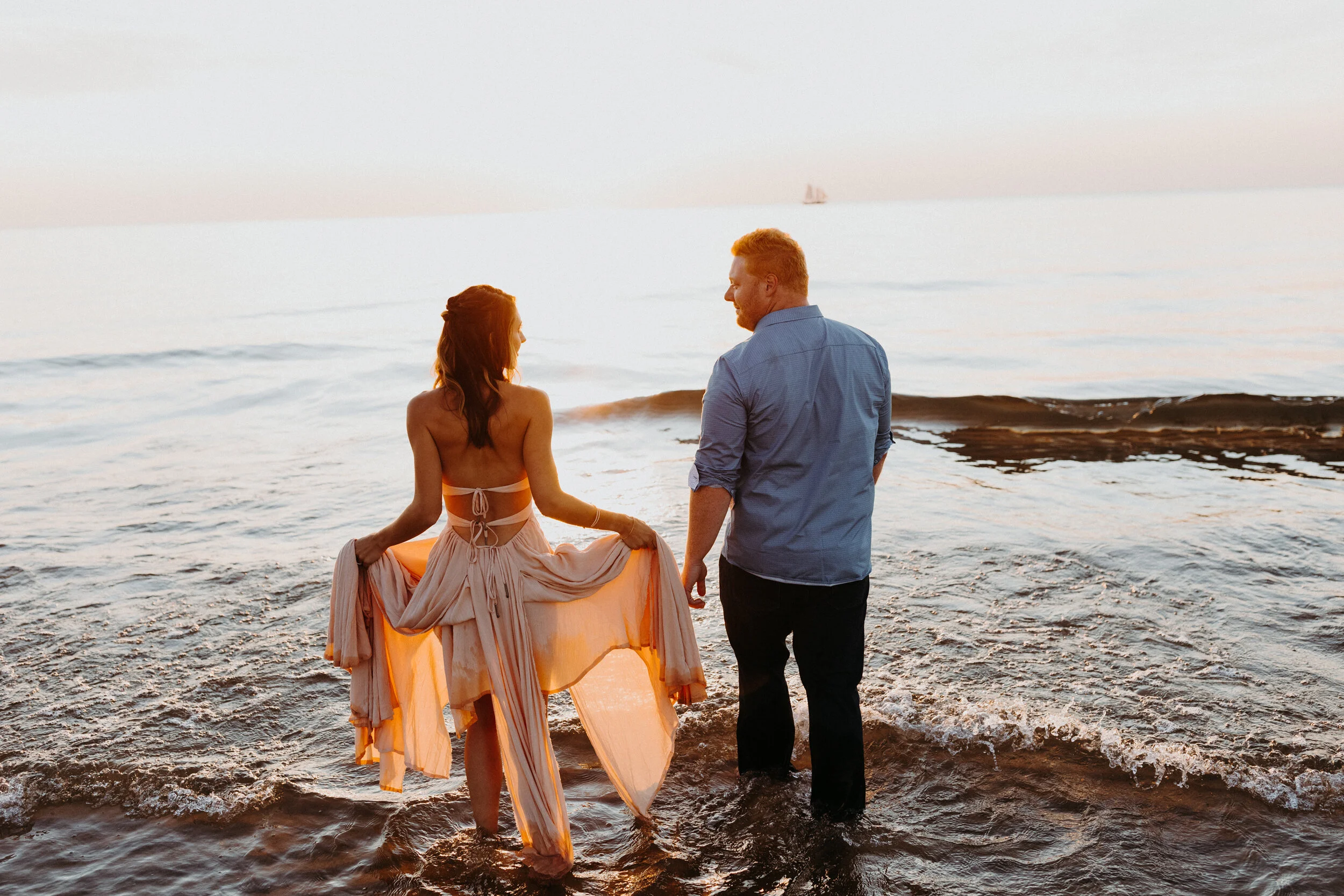 Western Michigan Golden Hour Dunes Engagement — Dan Cox Photography
