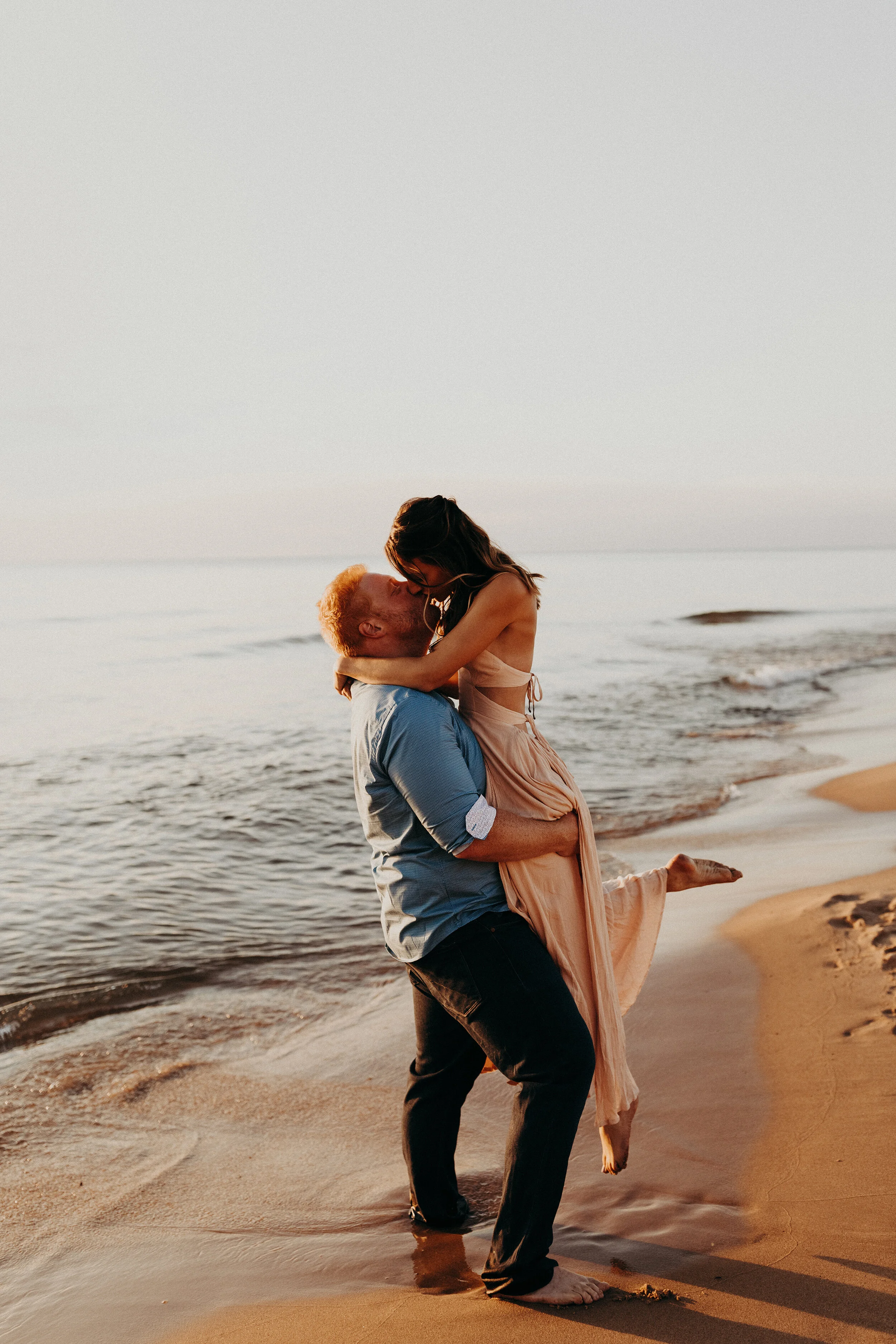Western Michigan Golden Hour Dunes Engagement — Dan Cox Photography