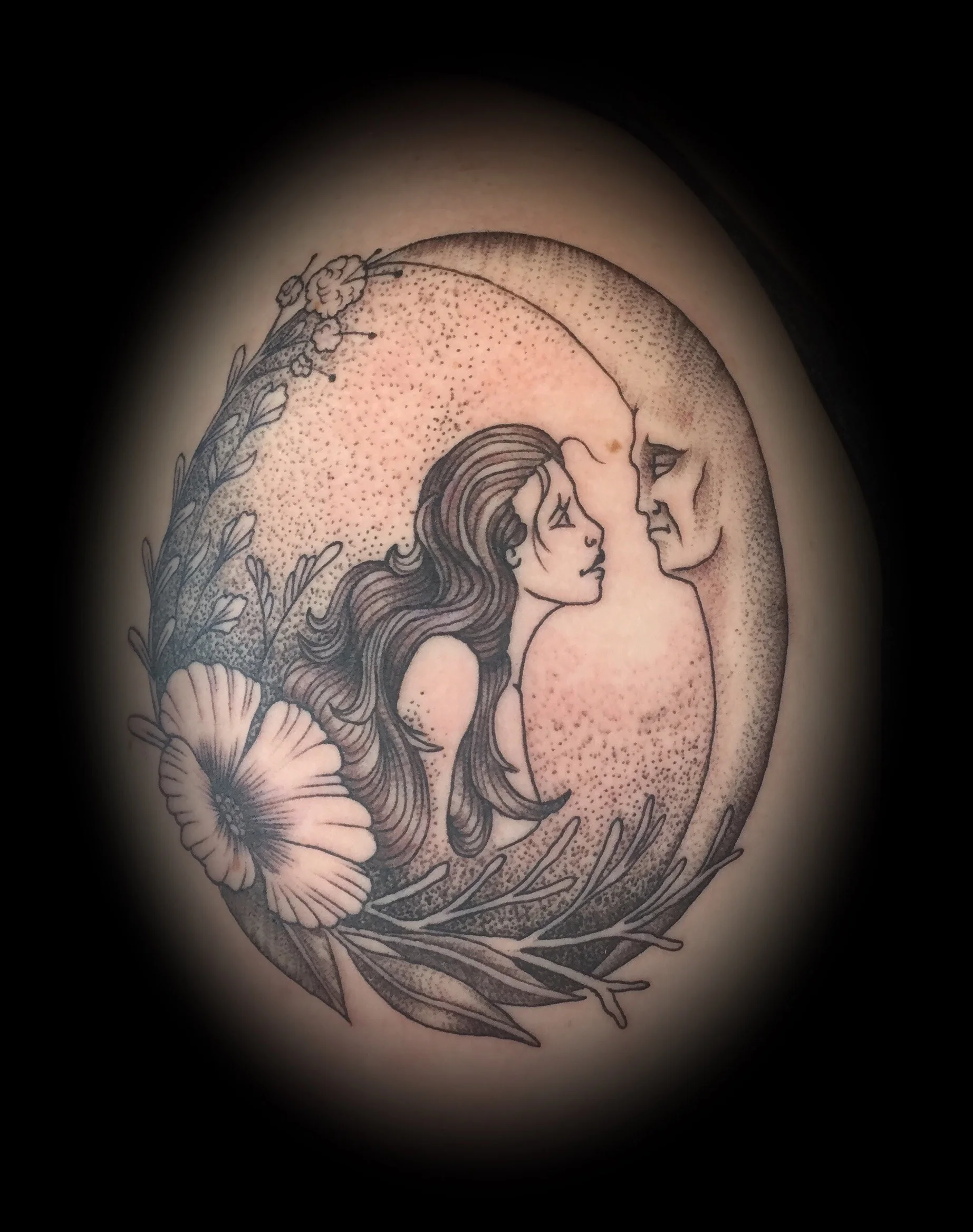 Crying Moon Tattoo