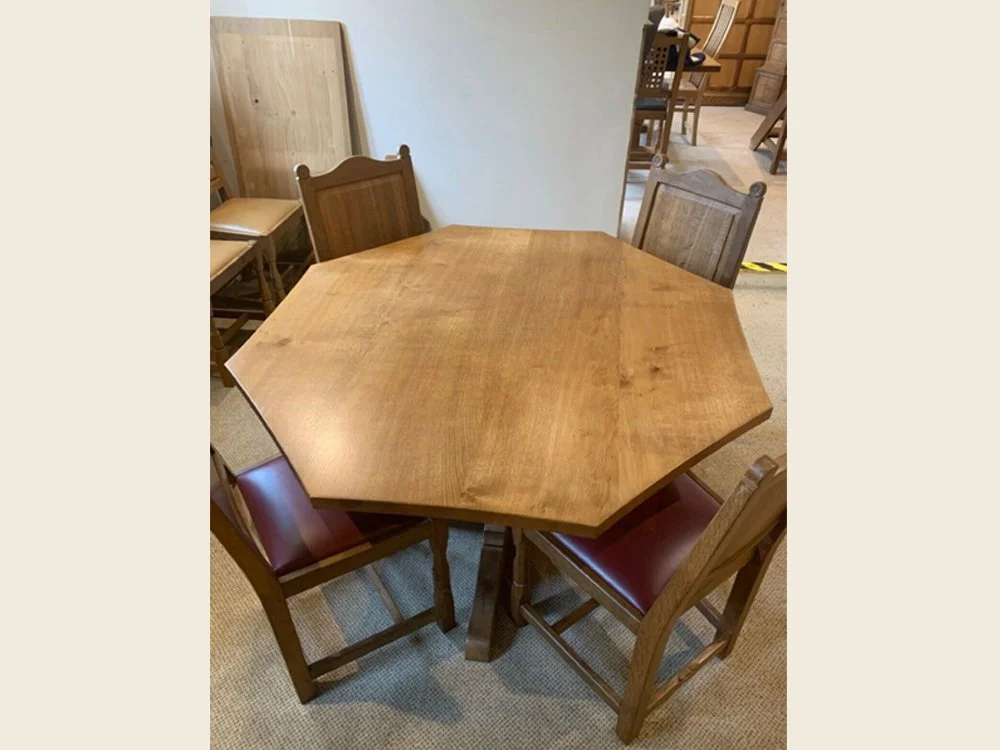Beaver Furniture - solid oak ocatgonal dining table