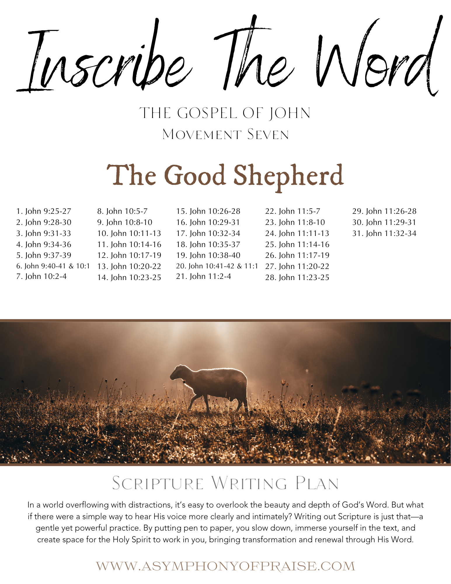The Gospel of John: The Good Shepherd — Inscribe the Word