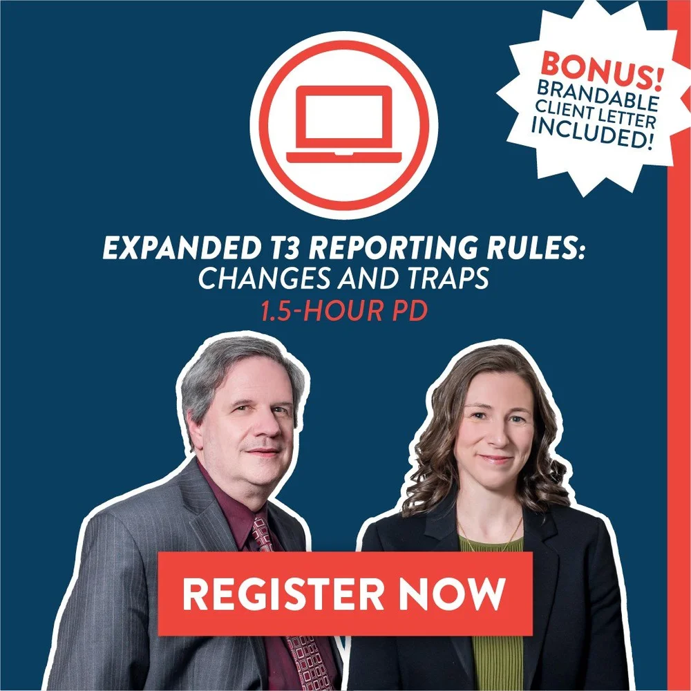 New T3 webinar including a brandable client letter! Expanded T3 ...