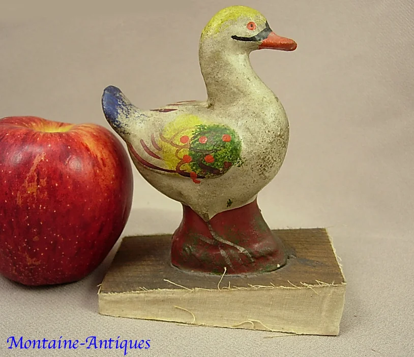 BEST! Large Antique German Squeak Toy Duck c. 19th cent — Montaine-Antiques