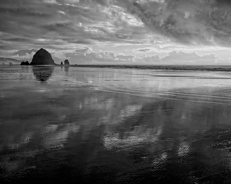 Beach Sunset Black And White