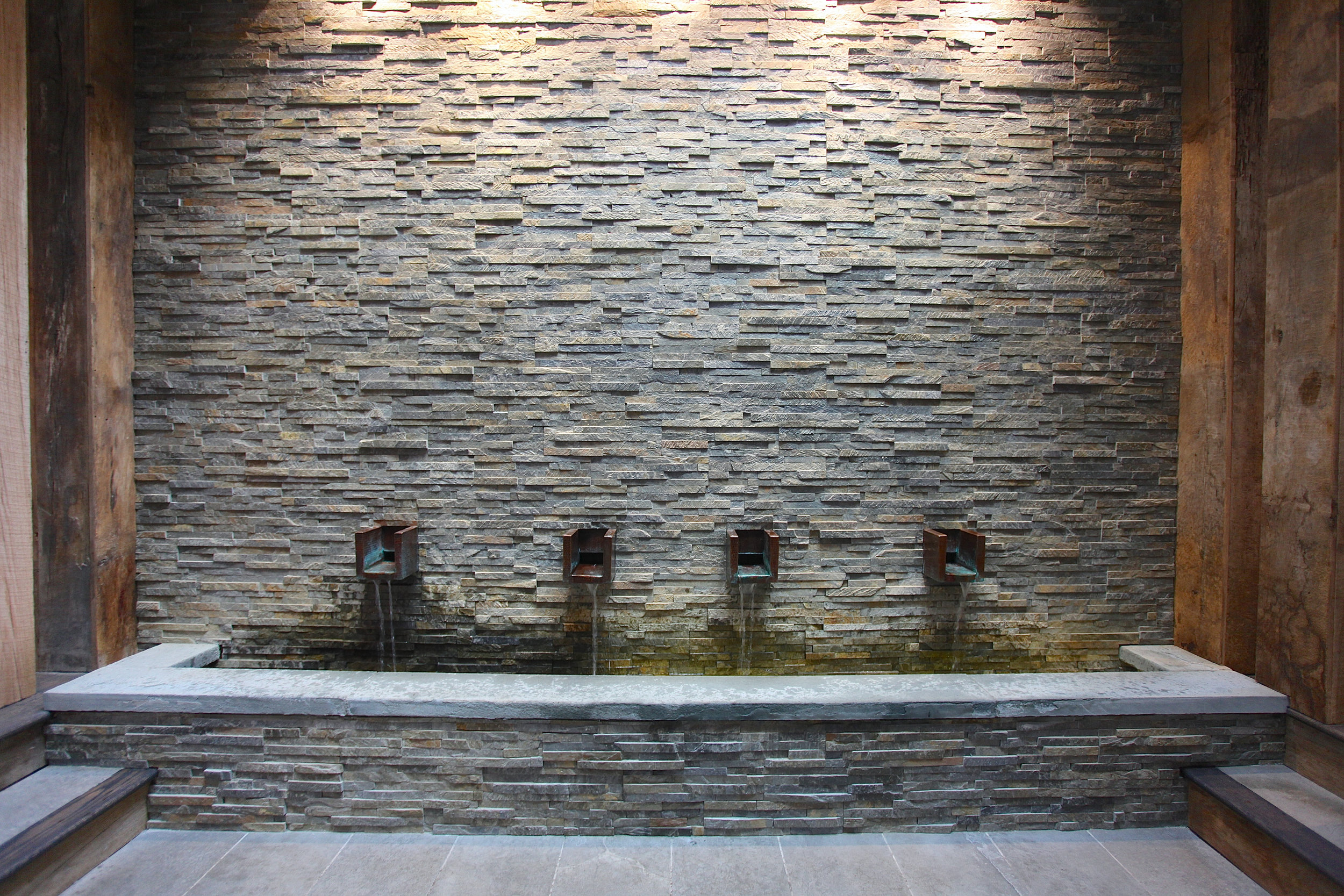 Stacked Stone Shower Walls