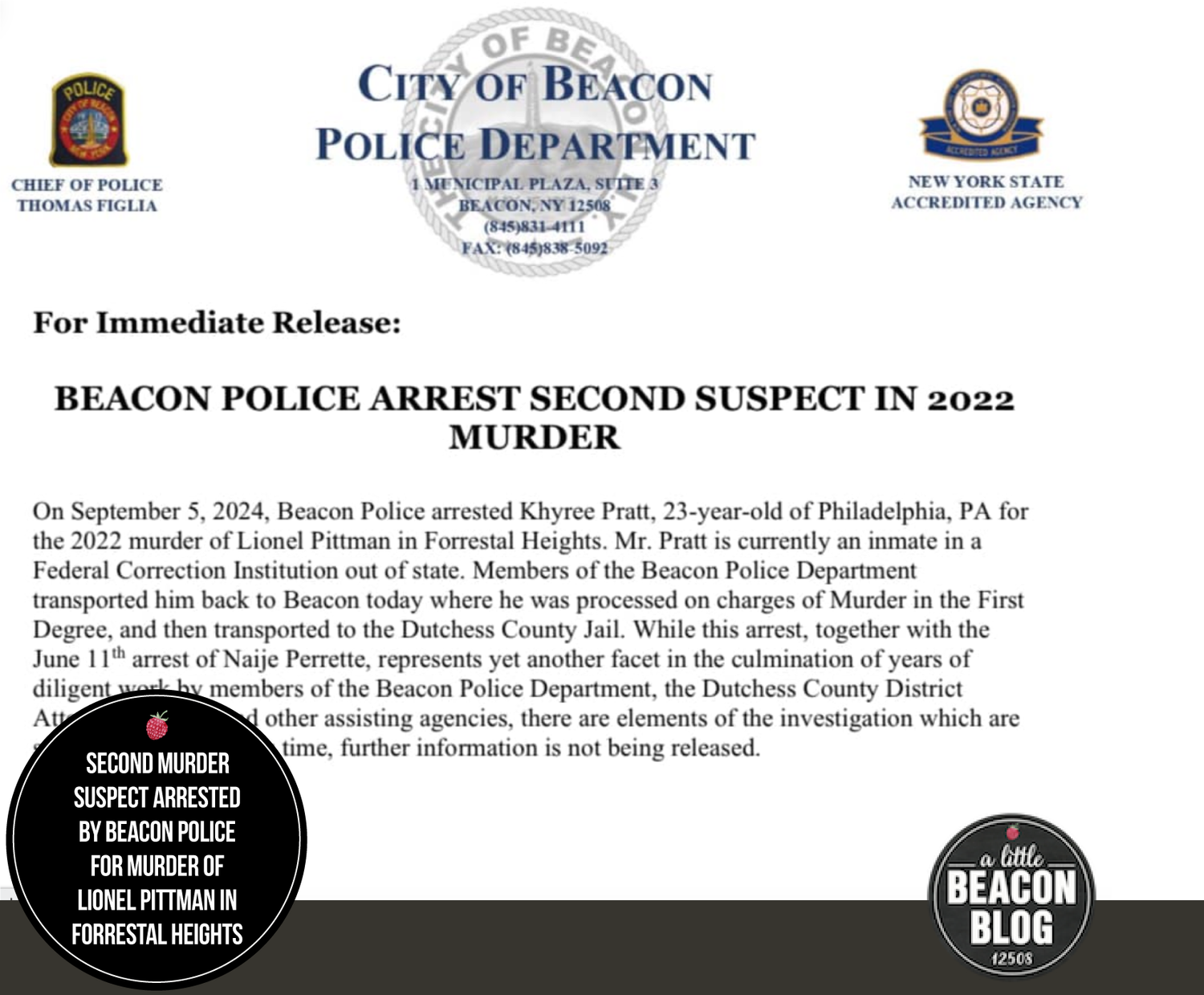 Second Murder Suspect Arrested By Beacon Police For Murder Of Lionel ...