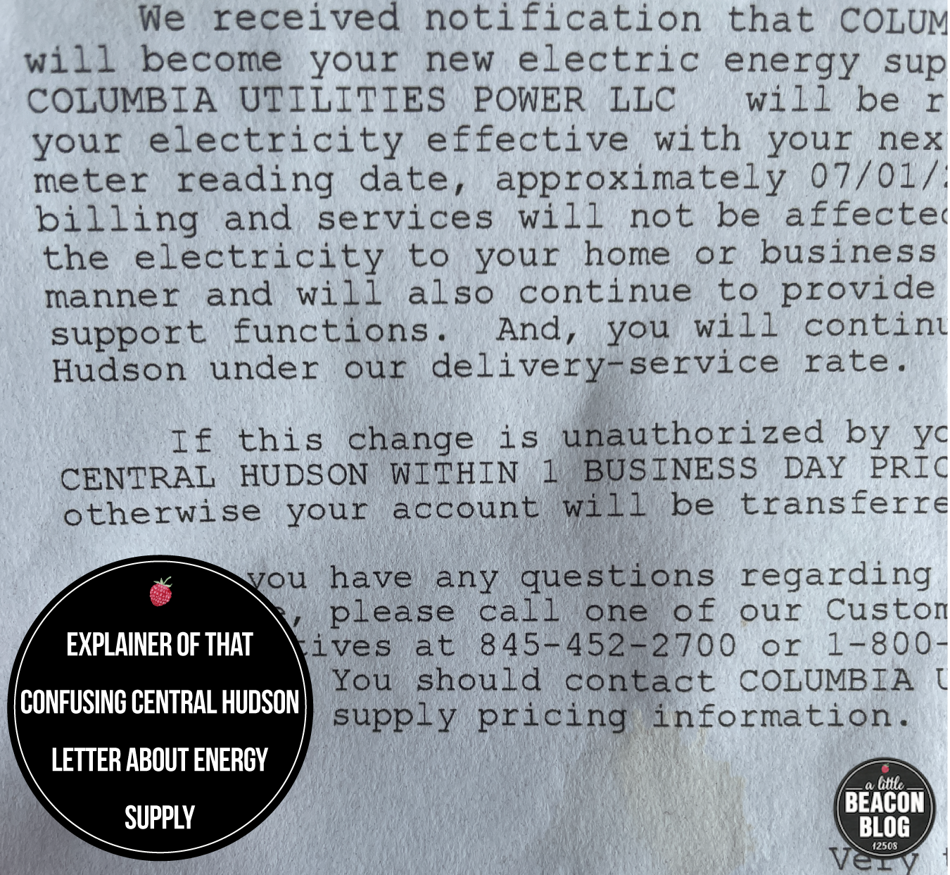 Explaining That Confusing Central Hudson Letter About Changing Energy ...
