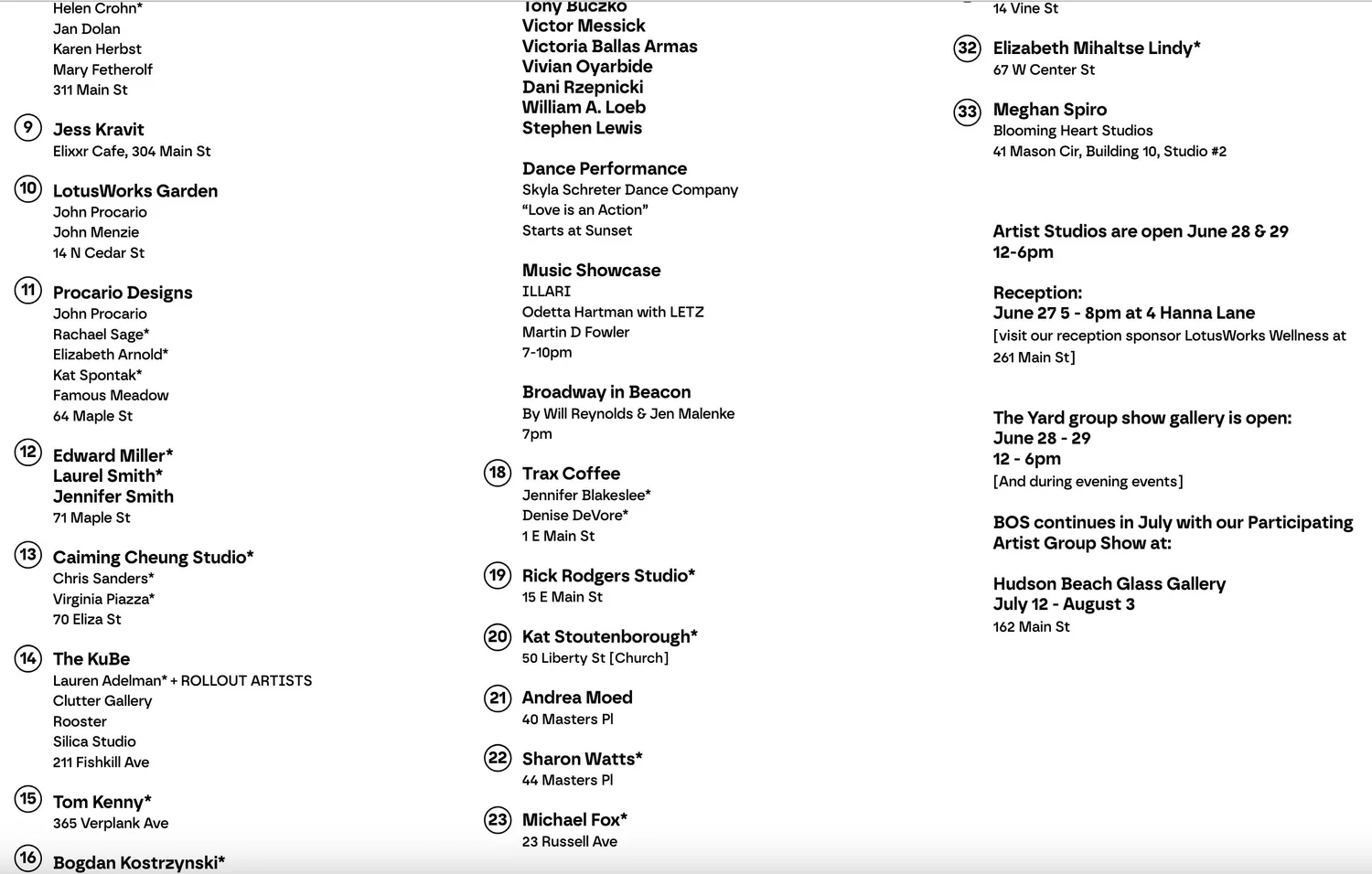 Beacon Open Studios 2025 Is This Weekend - Here's A Partial Lineup And Event List — A Little ...