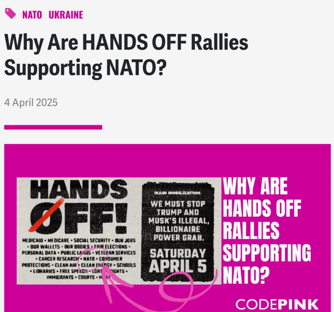 Another Percolating Question: "Why Are Hands Off! Rallies Supporting ...