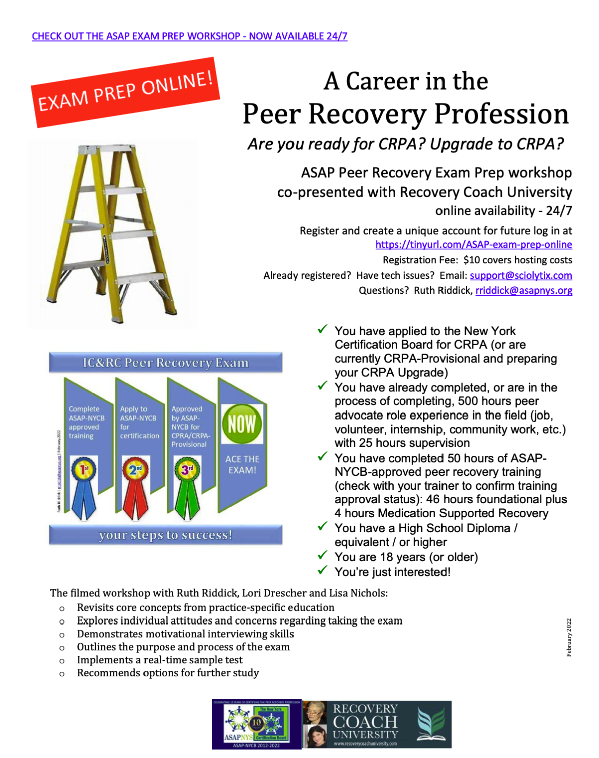 CRPA Exam Prep — Recovery Coach University