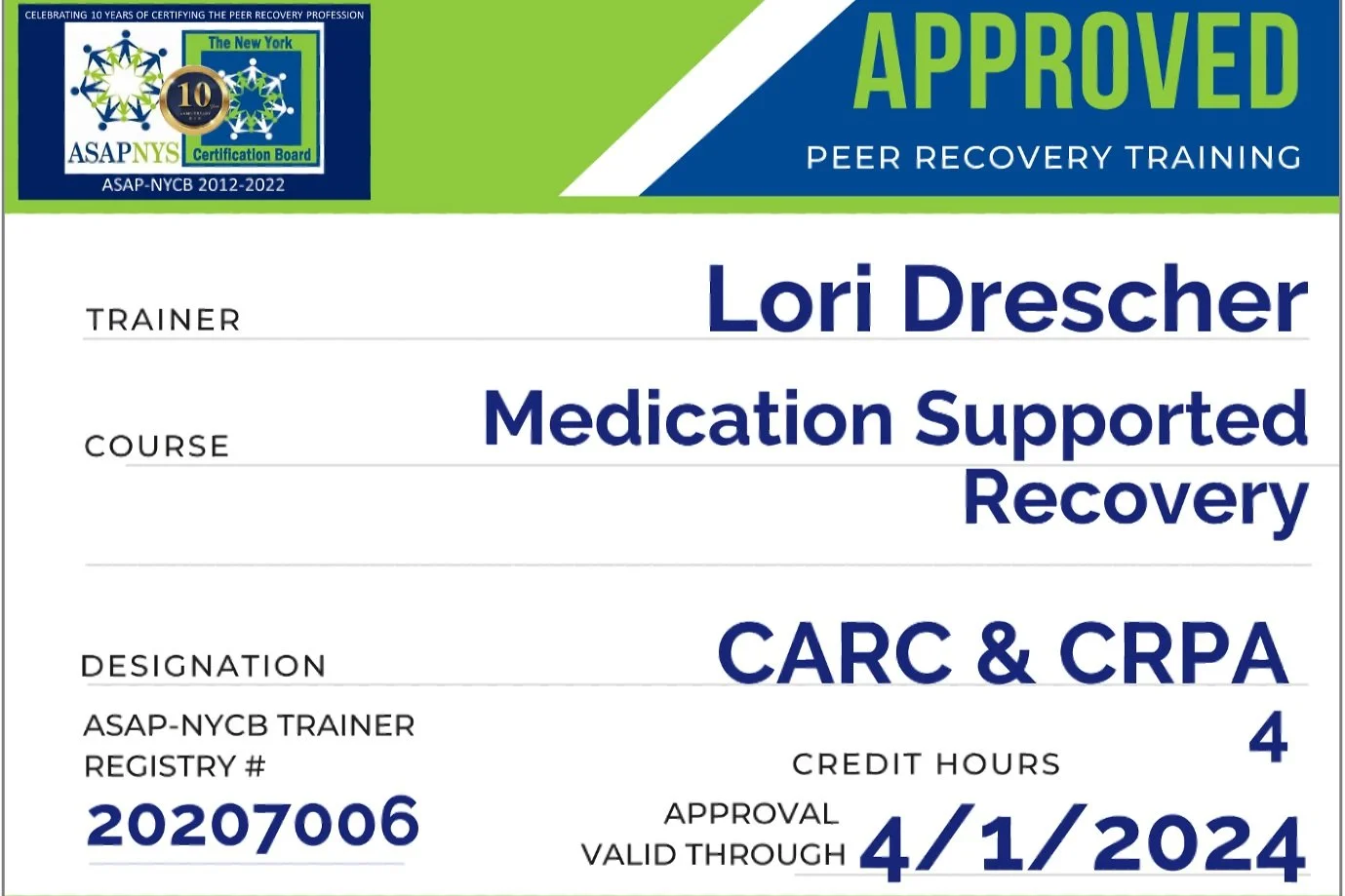 CRPA Certification in New York | Recovery Coach University — Recovery ...